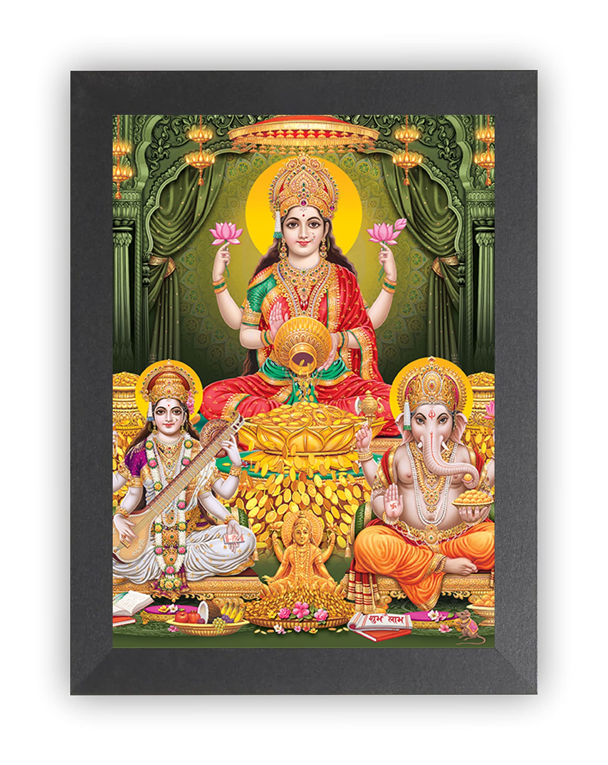 Goddess Lord MAHALakshmi GaneshJI HD Photo Frame, LaxmiJI Photo Frame ...