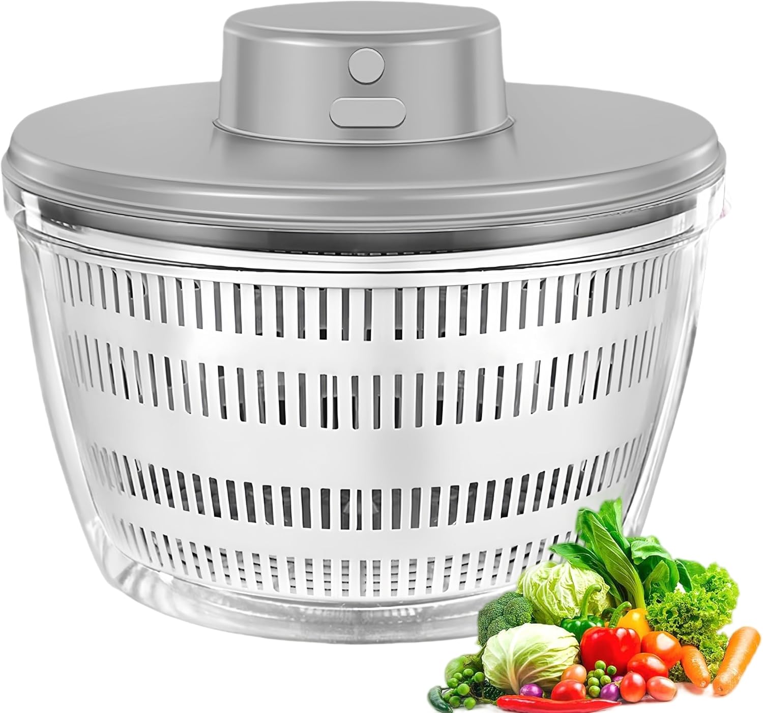 Angju Electric Salad Spinner, Vegetables Washer Dryer, 4L Large ...