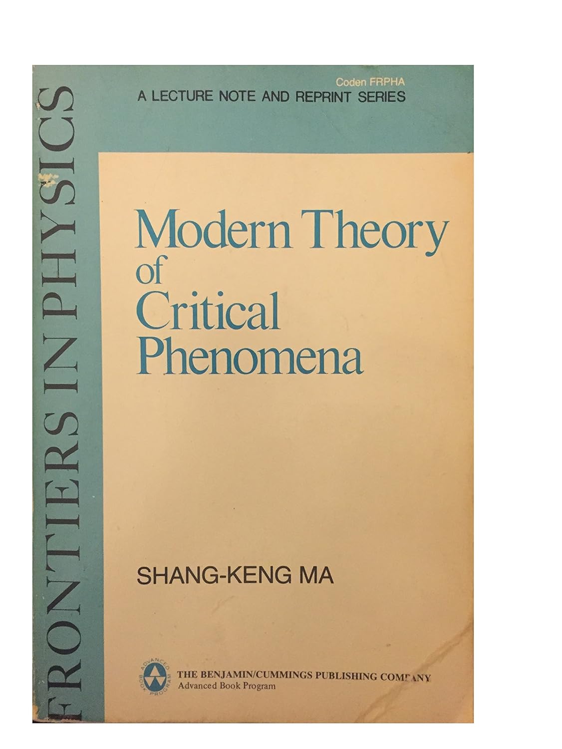 Amazon.com: Modern Theory Of Critical Phenomena (Frontiers in Physics ...
