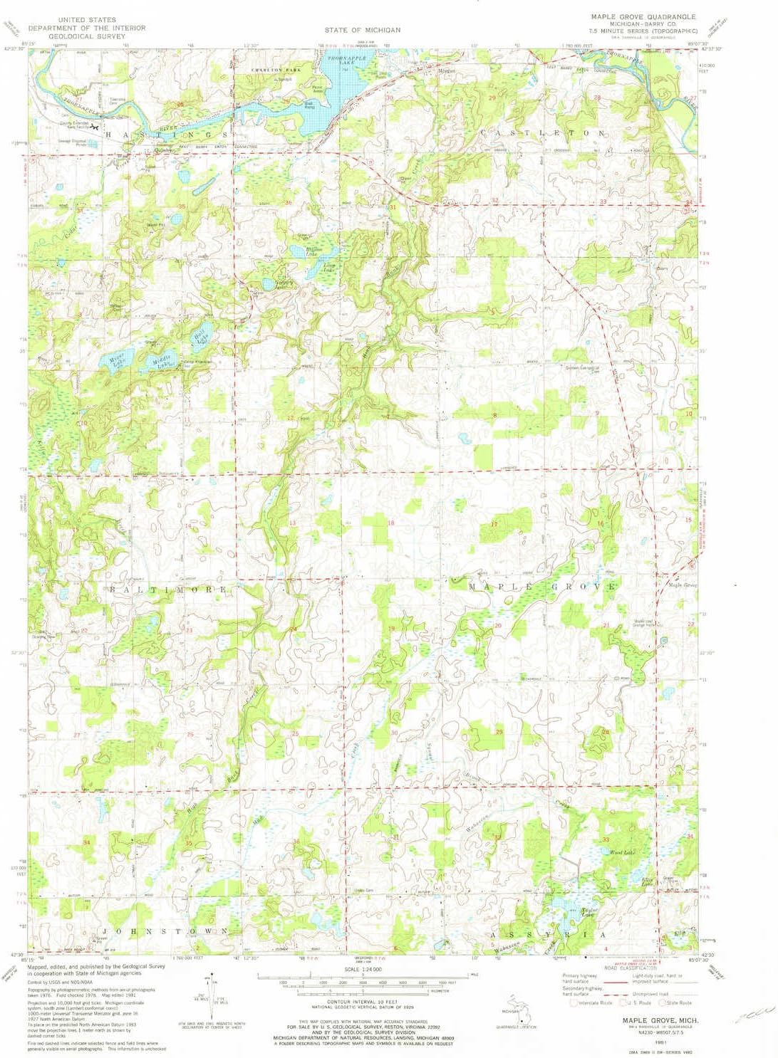 Amazon.com : YellowMaps Maple Grove MI topo map, 1:24000 Scale, 7.5 X 7 ...