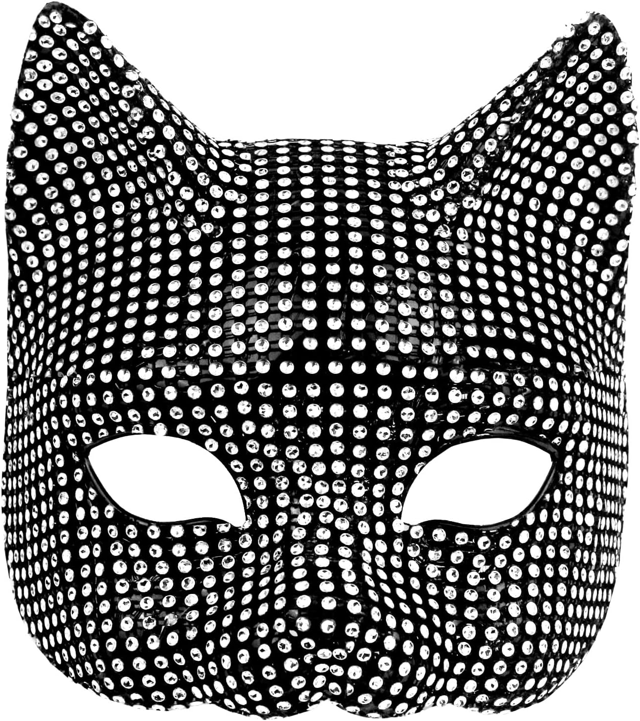 Amazon.com: Tepoobea Rhinestone Cat Mask, Woman Costume Outfit, Black ...