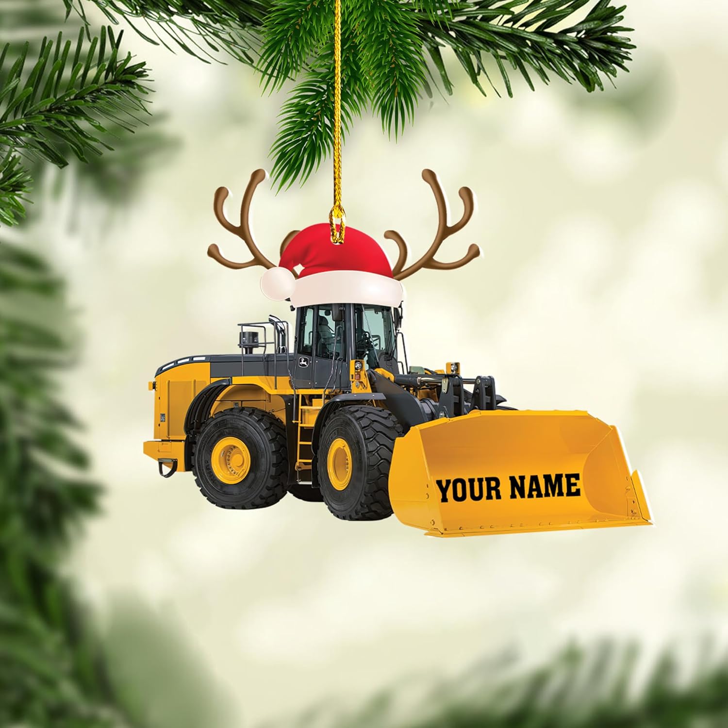 Amazon.com: Personalized Excavator Christmas Ornament, Custom Excavator ...