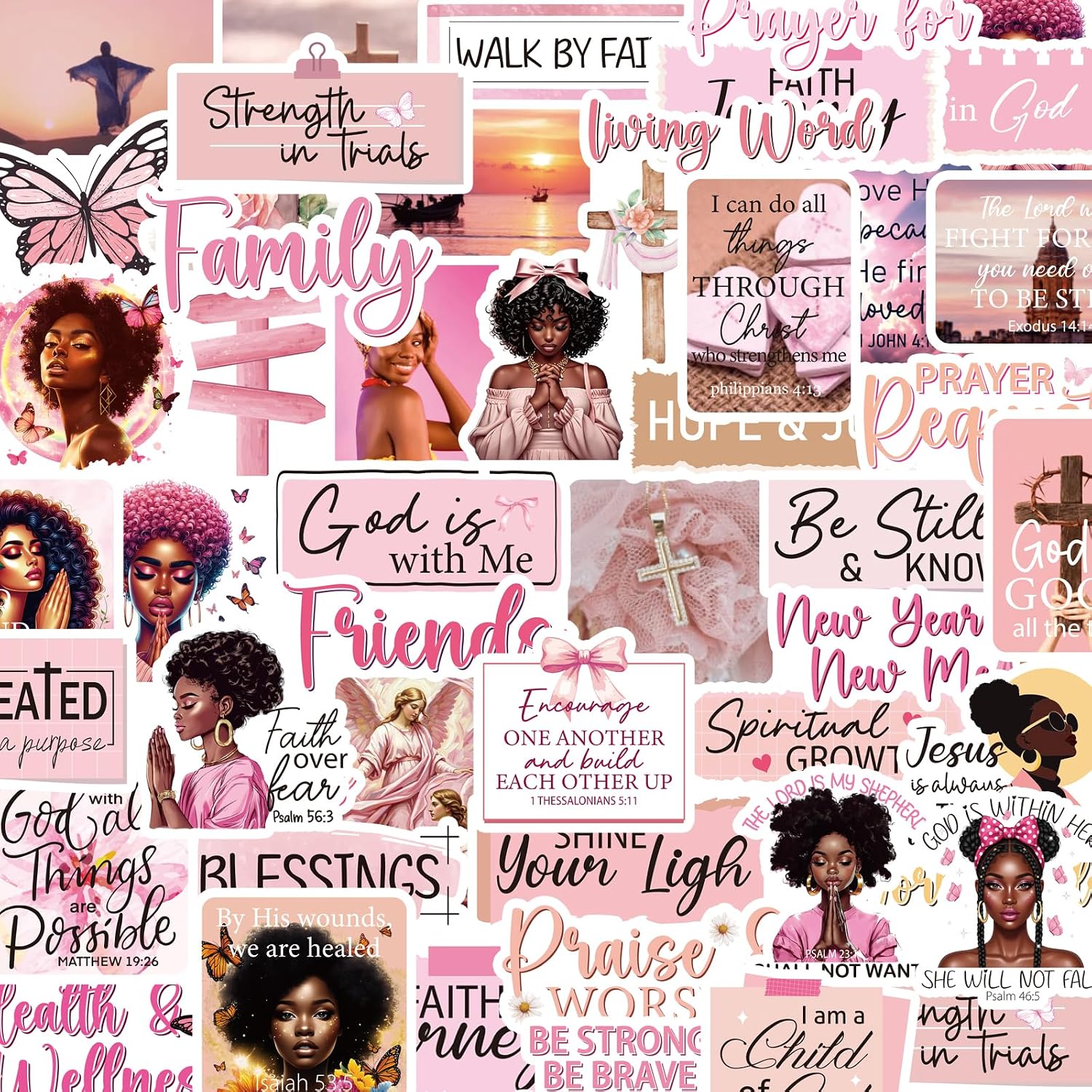 Amazon.com: Vemfare Prayer Board Stickers Supplies - 48 Pcs Black Women ...