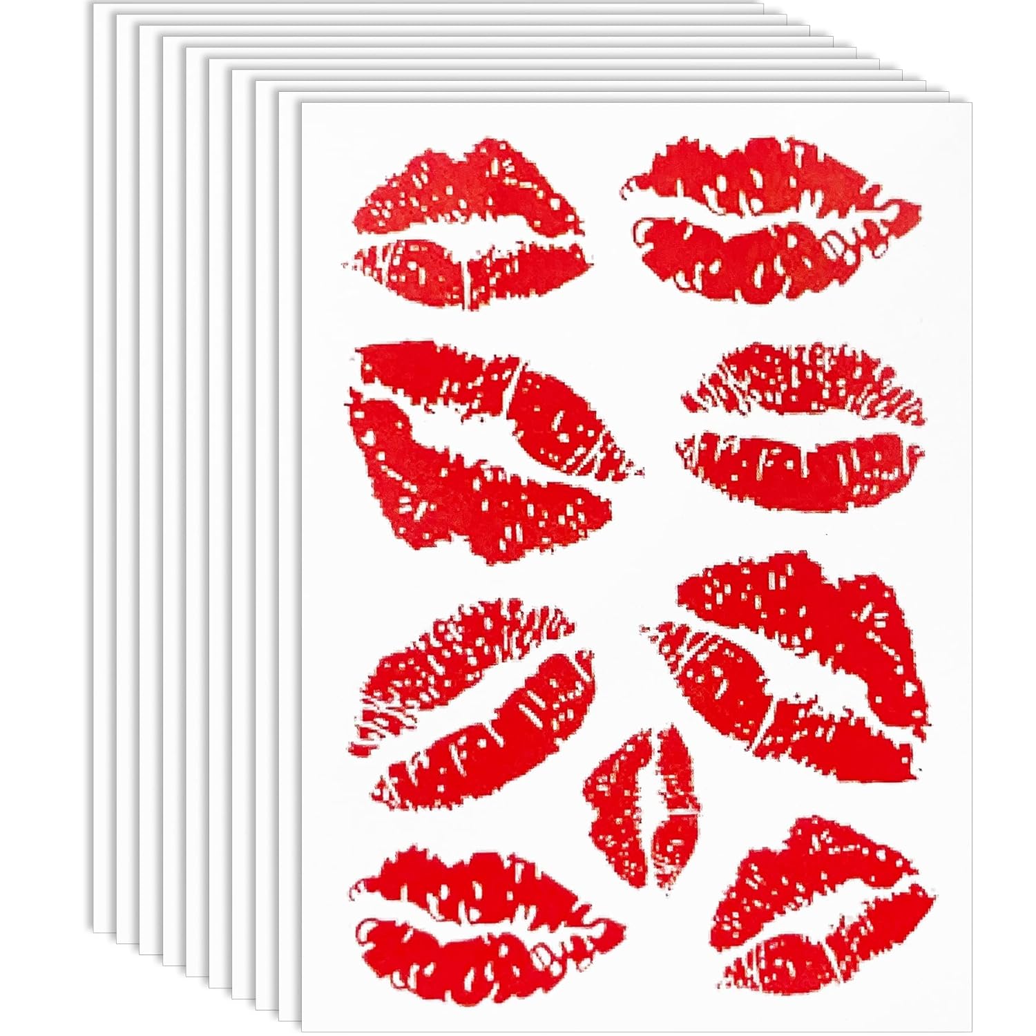 Amazon.com : 10Sheets Kiss Tattoos Temporary Red Lips Fake Tattoos Self ...