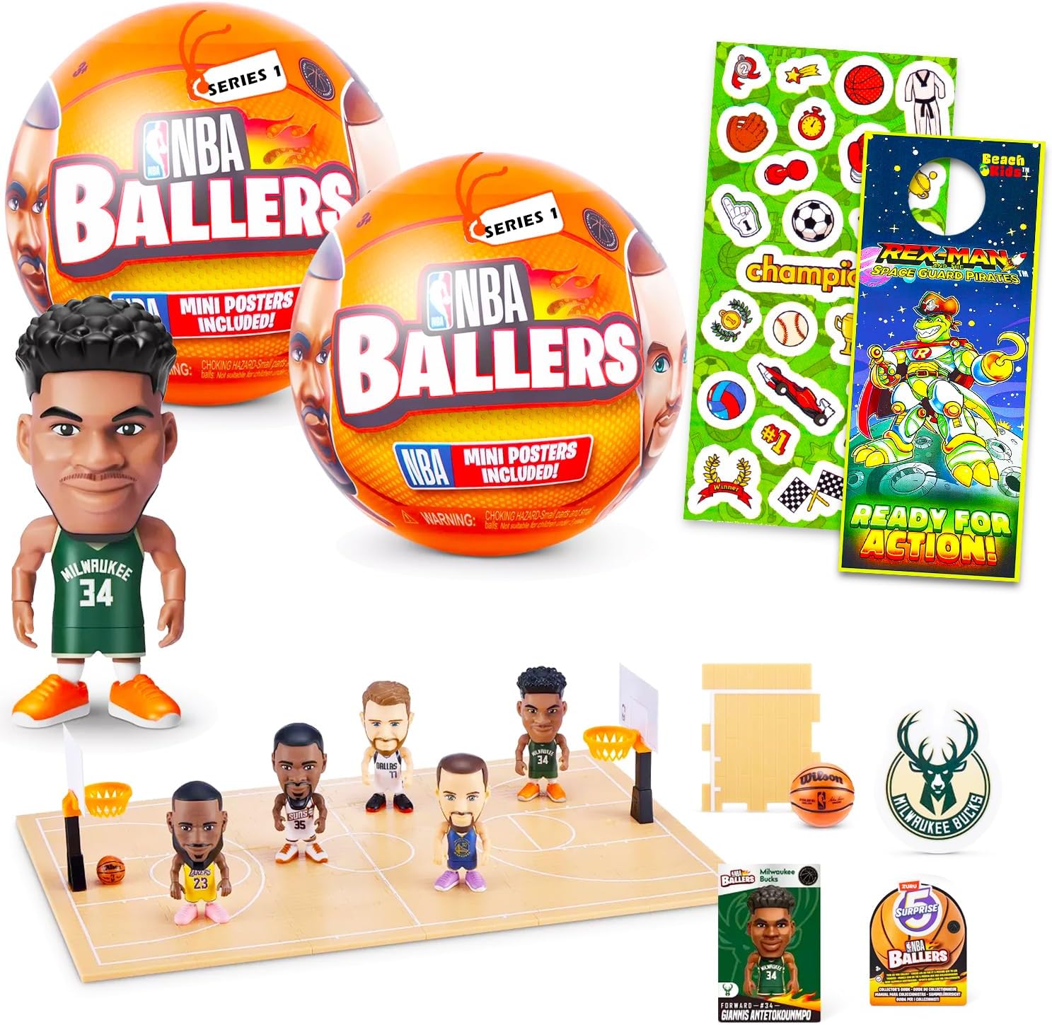 Zuru NBA Ballers Basketball Player Set - Bundle of 2 Mystery Mini Stars ...