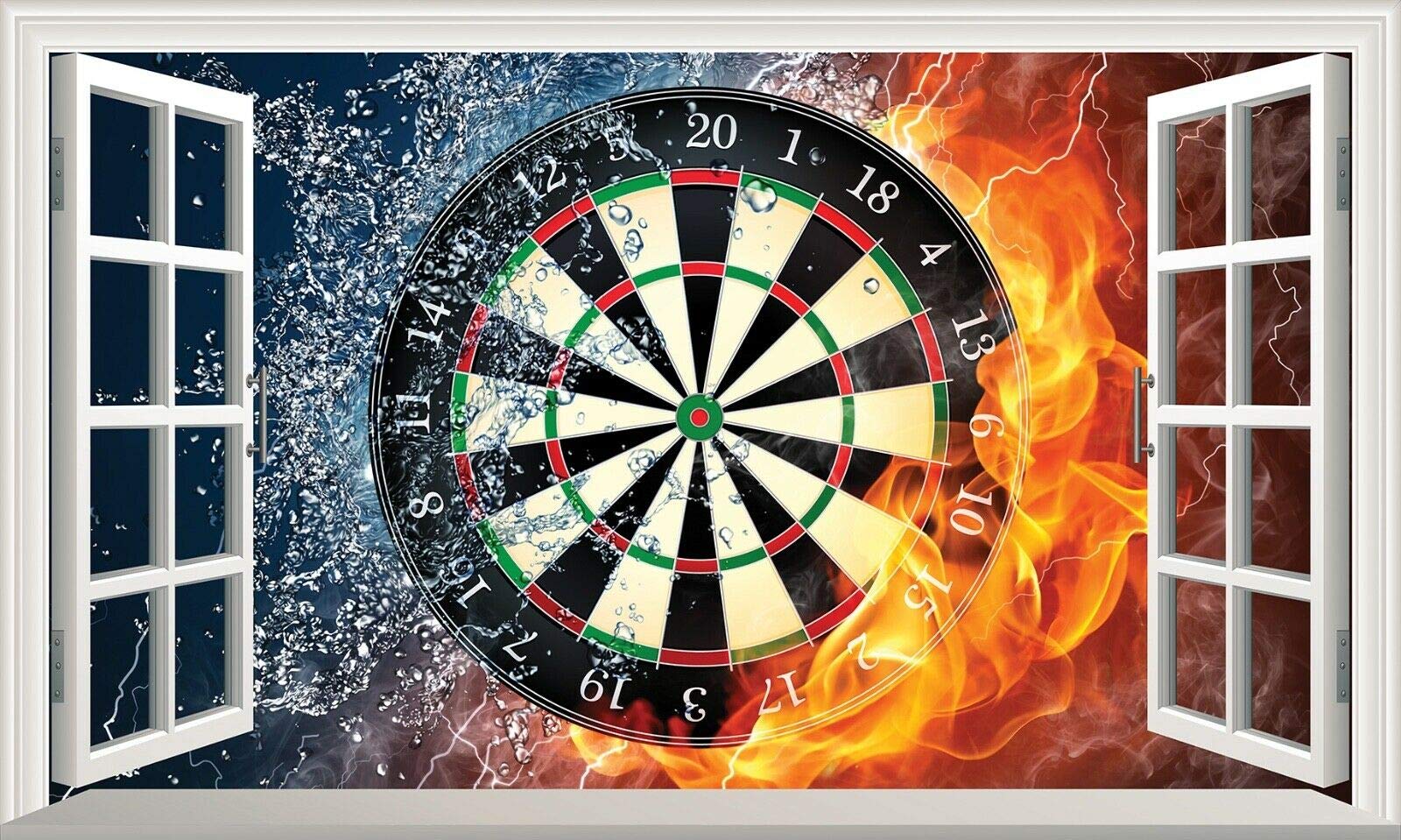 Chicbanners Darts Dart Board 3D V102 Magic Window Wall Sticker Self ...