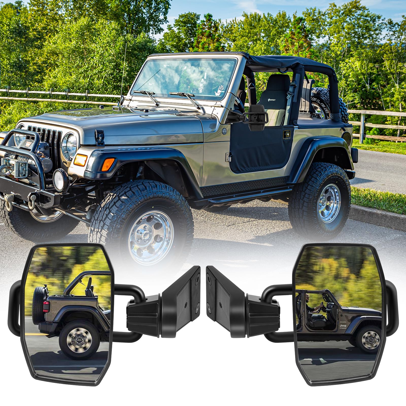 Amazon.com: Upgraded Mirrors Doors Off Compatible with Jeep Wrangler ...