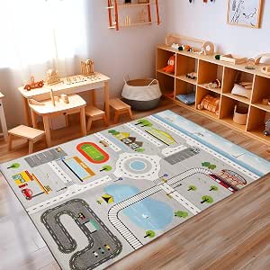 Carpettex Kinderteppich rutschfest | Lehrreiche Straße Design 140 x 200 ...