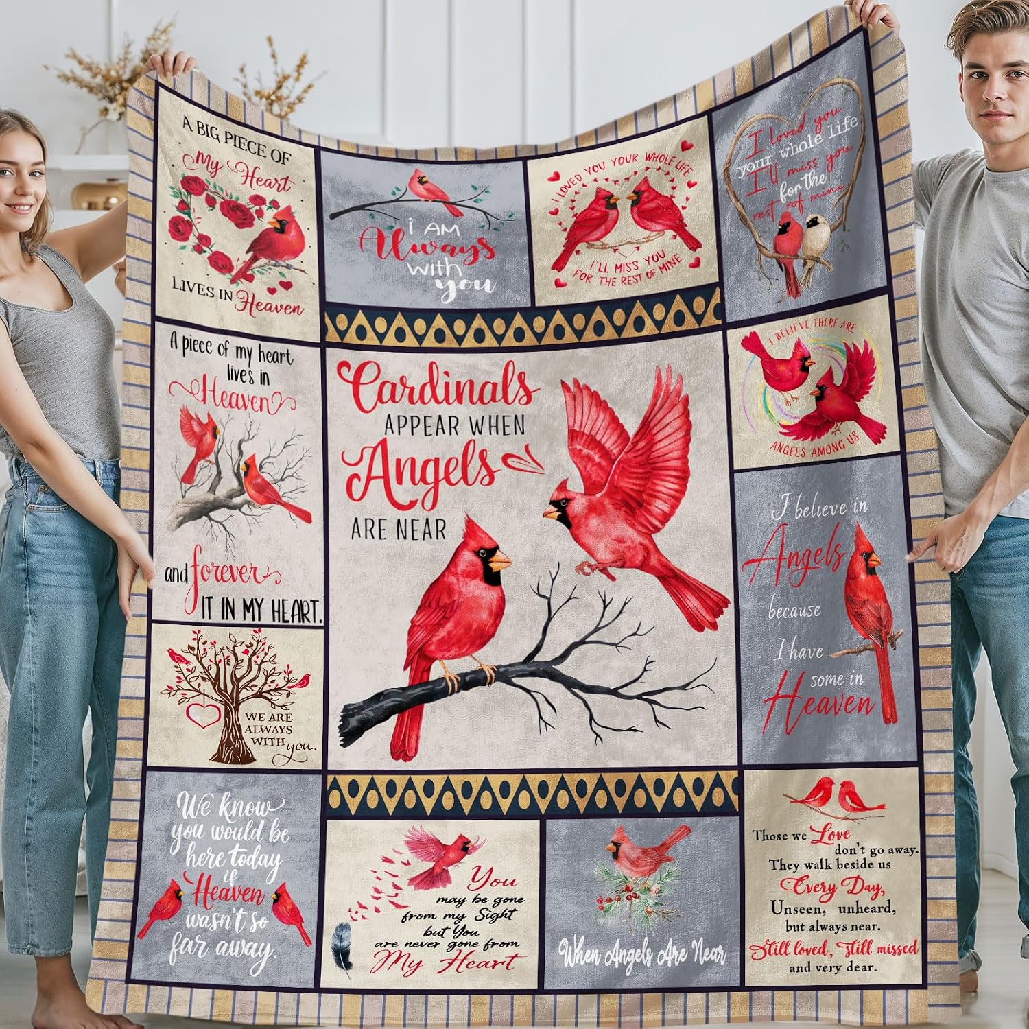 Amazon.com: YKJPT Cardinal Gift Memorial Gifts Blanket in Loving Memory ...
