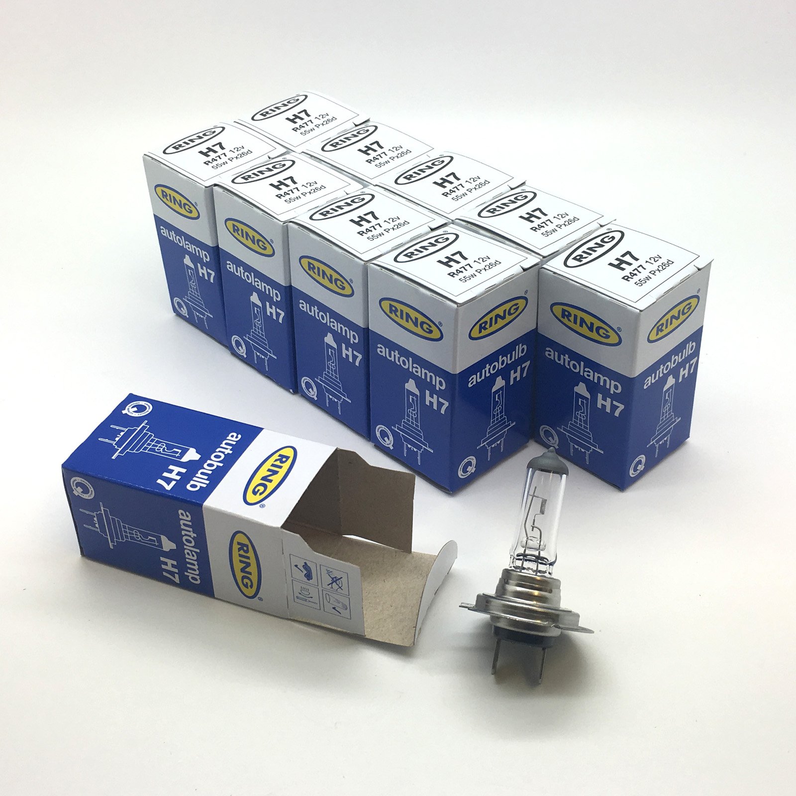 10 x Ring H7 477 499 12v 55w Px26d Halogen Car Headlight Headlamp Bulb ...