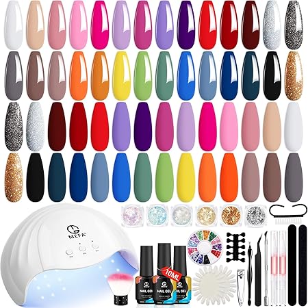 Amazon.com : 39 Pcs Gel Nail Polish Set with 36 Colors Gel Polish, 3Pcs ...