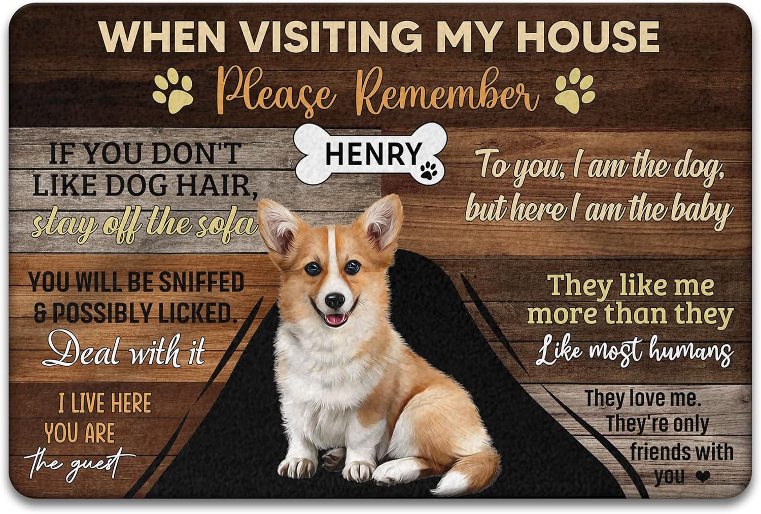 Amazon.com: PREZZY Custom Door Mats Outdoor Indoor Entrance Pembroke ...