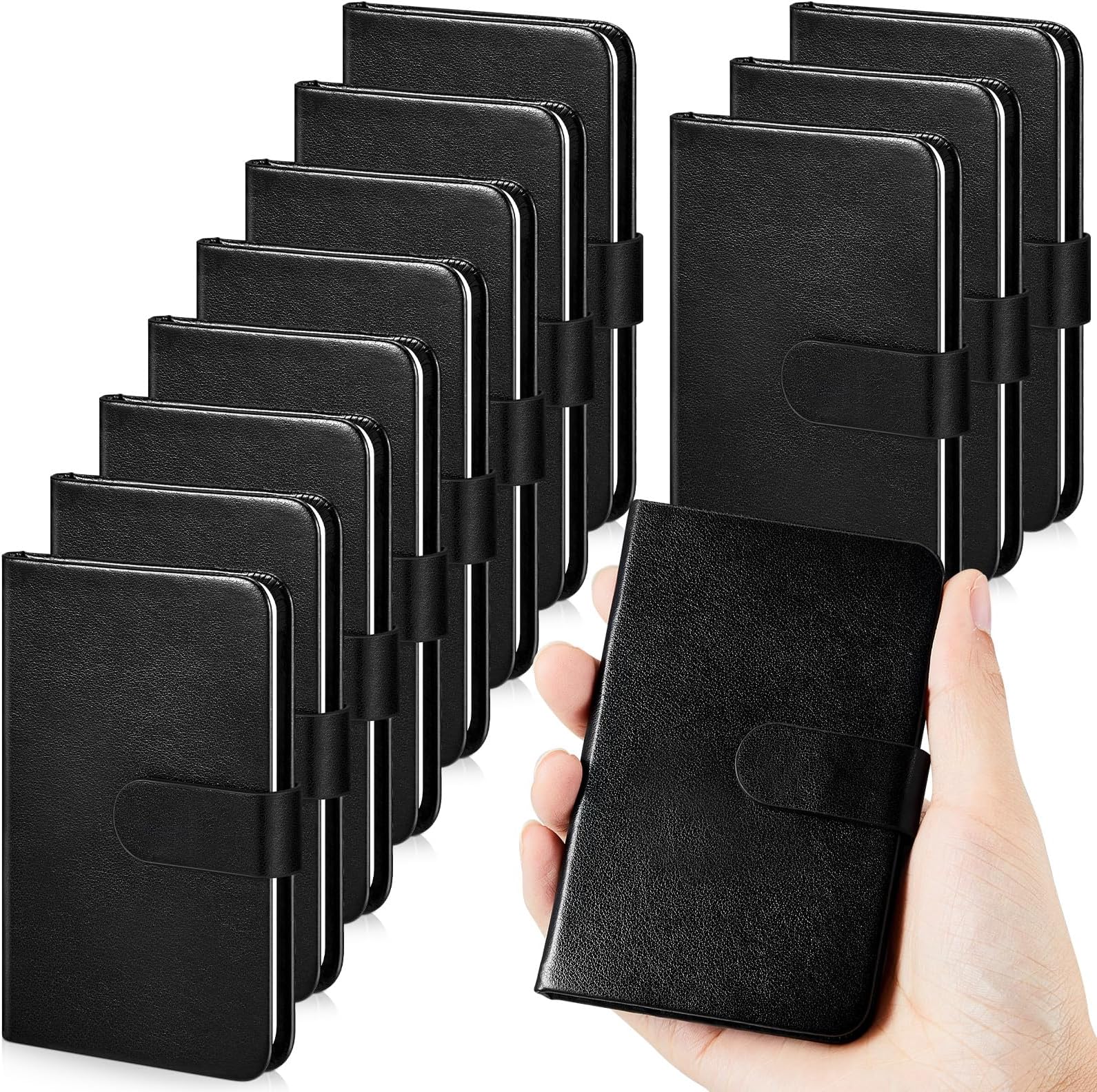 Amazon.com : Qeeenar 12 Pcs Leather Pocket Notebook Small Mini Notebook ...