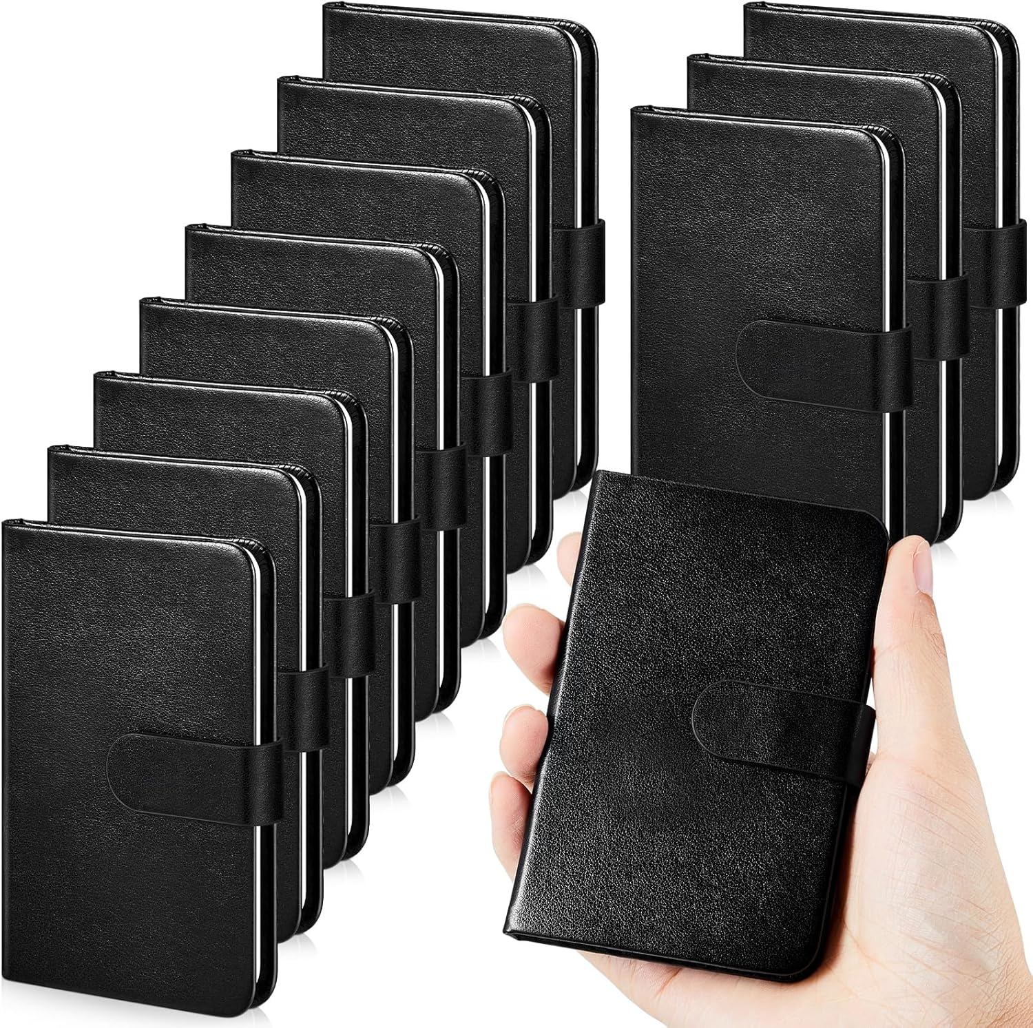 Amazon.com : Qeeenar 12 Pcs Leather Pocket Notebook Small Mini Notebook ...