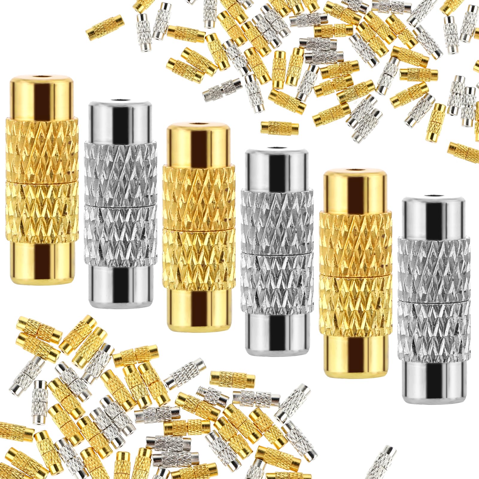 Teaaha 60 PCS Brass Screw Clasps, Bracelet Barrel Clasps and Closures ...