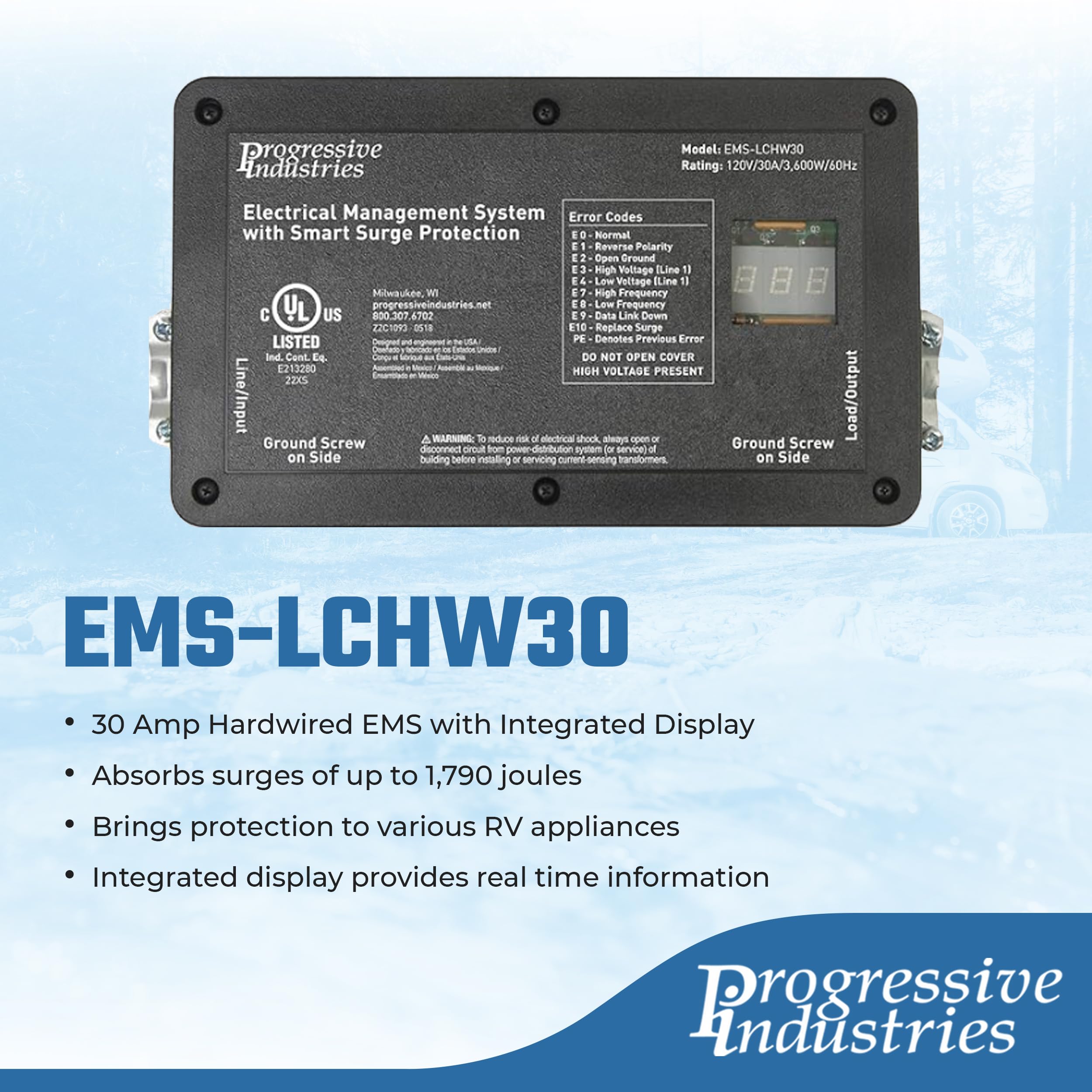 Snapklik.com : Progressive Industries Hardwired RV Surge Protector, 30 ...