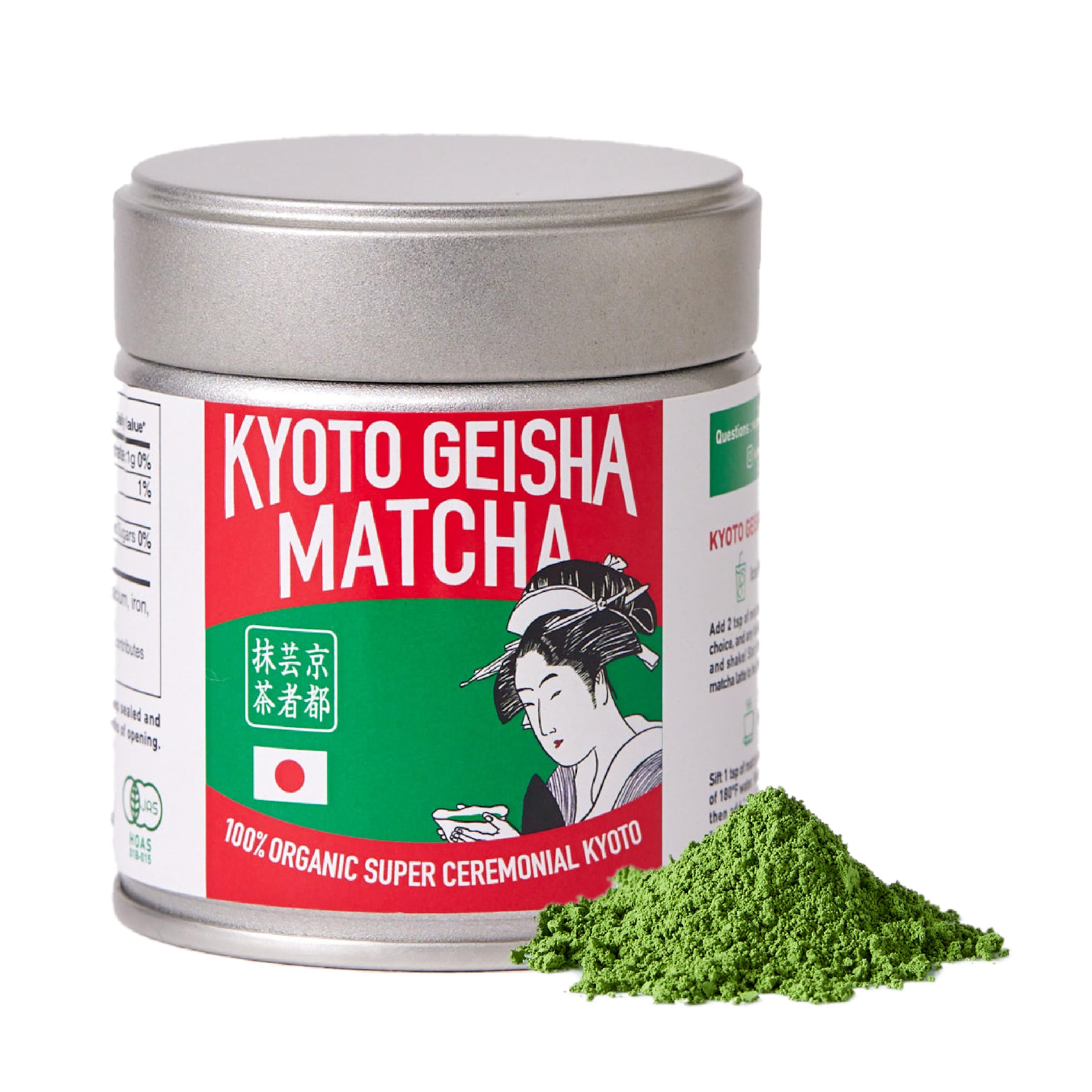 Kyoto Geisha Matcha Japanese Organic Matcha Powder Super Ceremonial ...