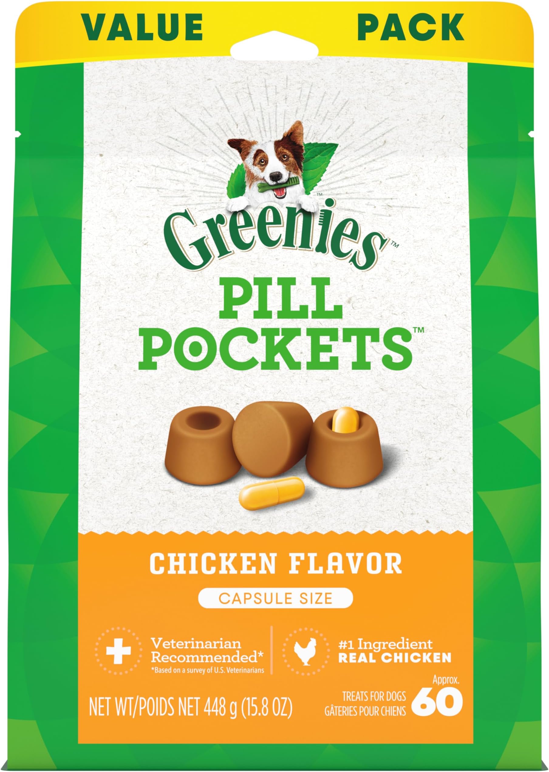 Greenies Pill Pockets for Dogs Capsule Size Natural Soft Dog Treats ...