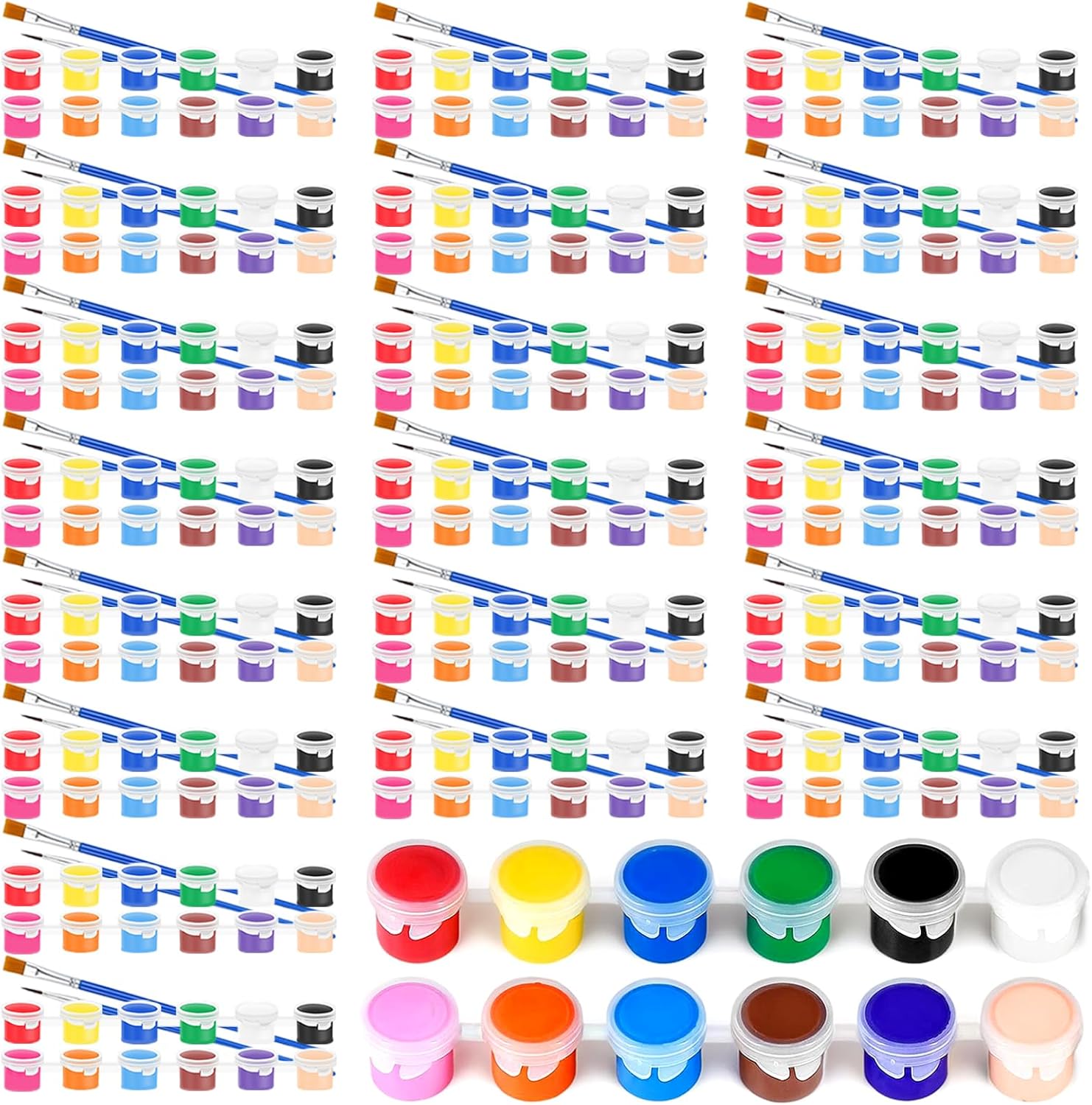 Amazon.com: Mini Acrylic Paint Set for kids - 280 Pcs - Washable 12 ...