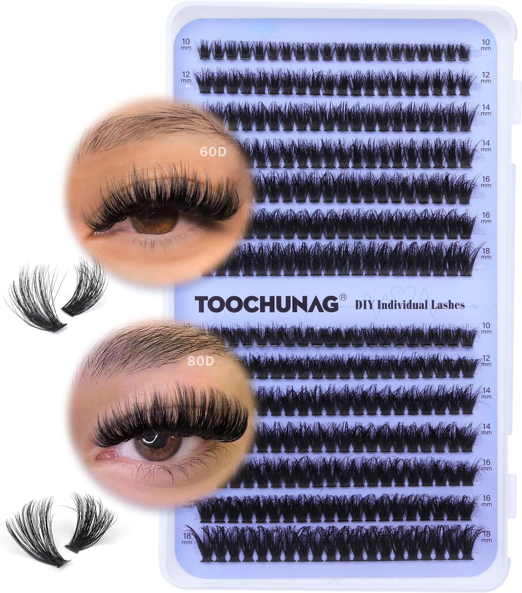 Amazon.com: Yawamica Lash Clusters Eyelash Extensions with Bottom ...