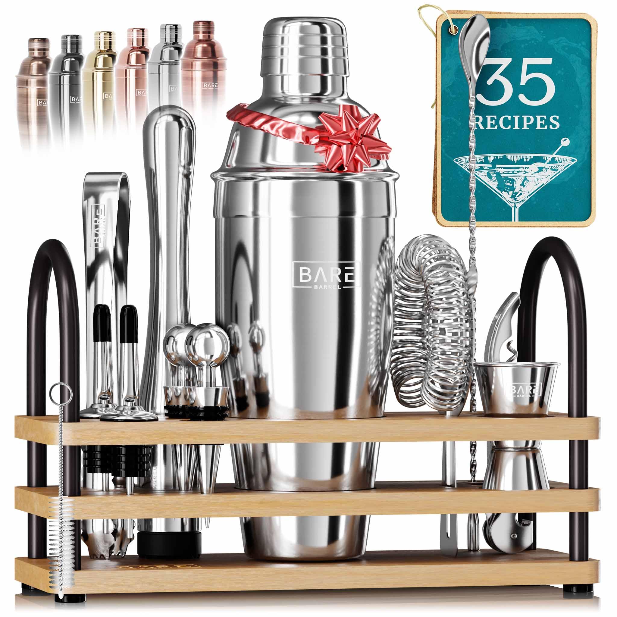 Amazon.com: BARE BARREL® Mixology Bartender Kit Bar Set | 14-Piece ...