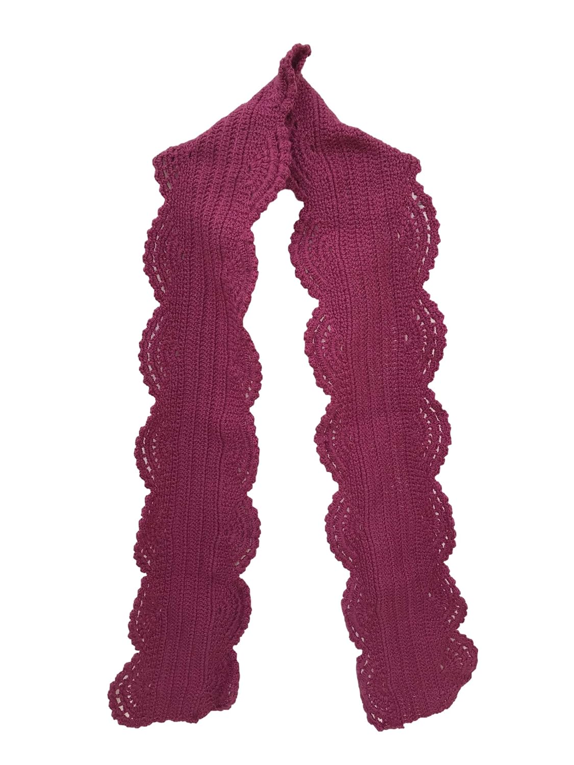 Buy Wulies Crochet Handmade Woolen Maroon Muffler For Girls at Amazon.in