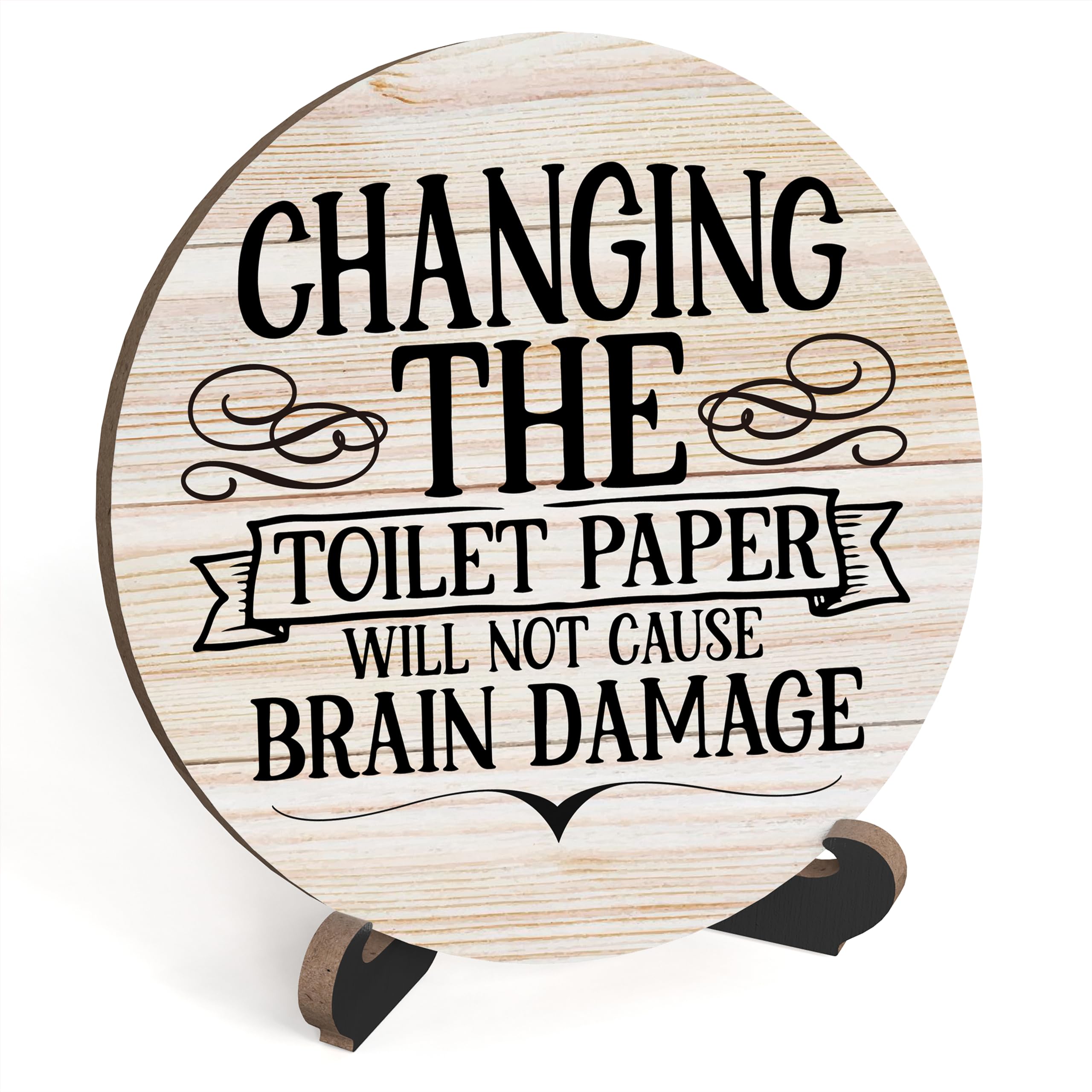 Amazon.com: Rustic Bathroom Signs Decor, Funny Bathroom Round Sign With ...