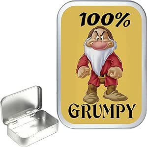 100% GRUMPY 50ml, 1oz SILVER HINGED TOBACCO TIN,PILL BOX,STORAGE TIN ...