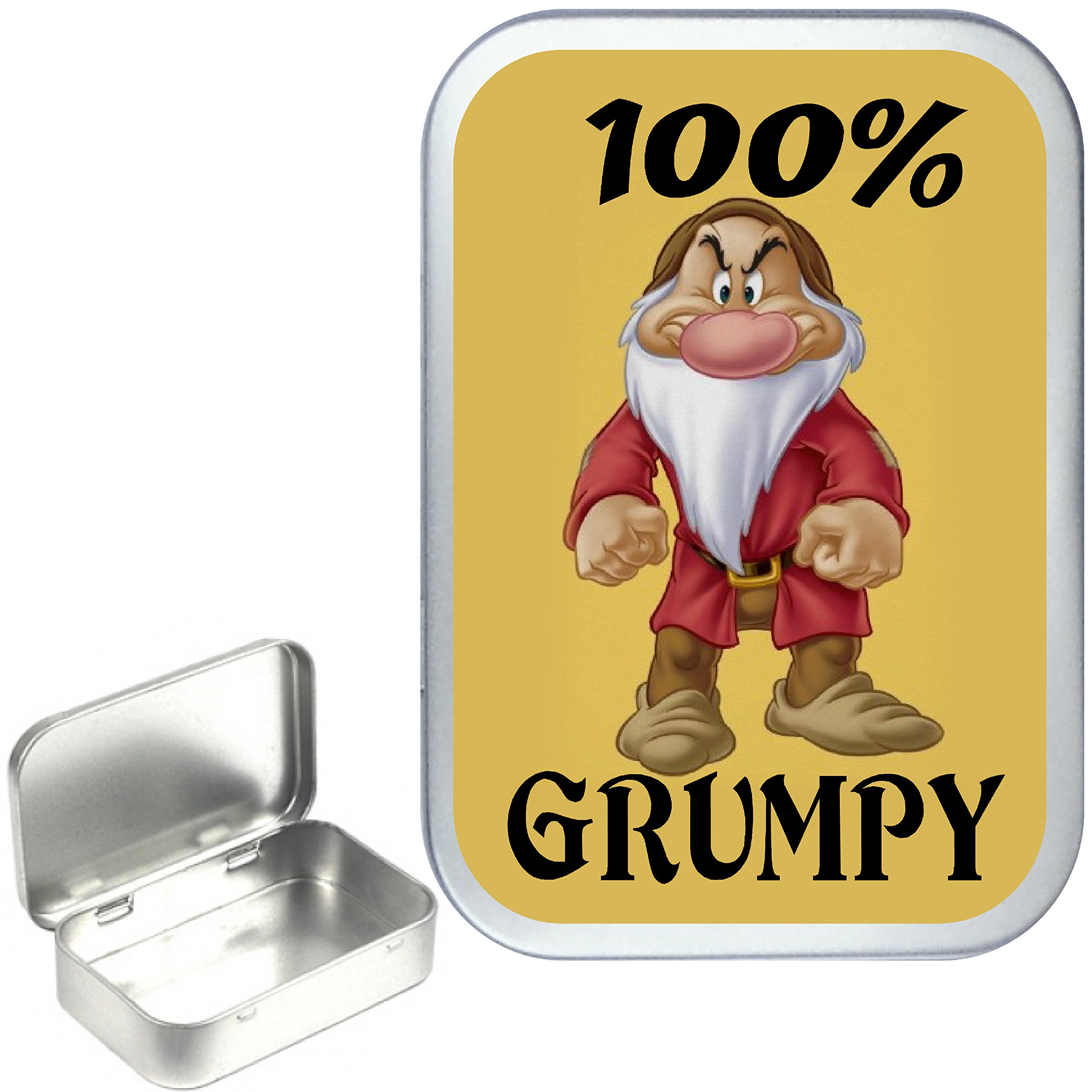 100% GRUMPY 50ml, 1oz SILVER HINGED TOBACCO TIN,PILL BOX,STORAGE TIN ...