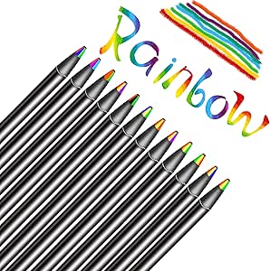 Amazon.com: 24 Pcs Rainbow Pencils, 7-Color Rainbow Color Pencil Art ...