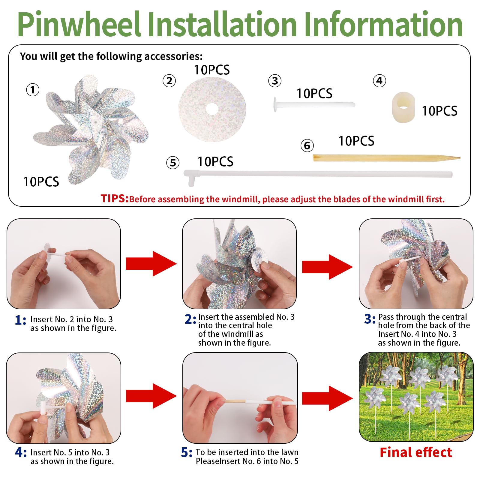 Snapklik.com : Fulasiteu 10 Pack Reflective Pinwheels For Yard And ...