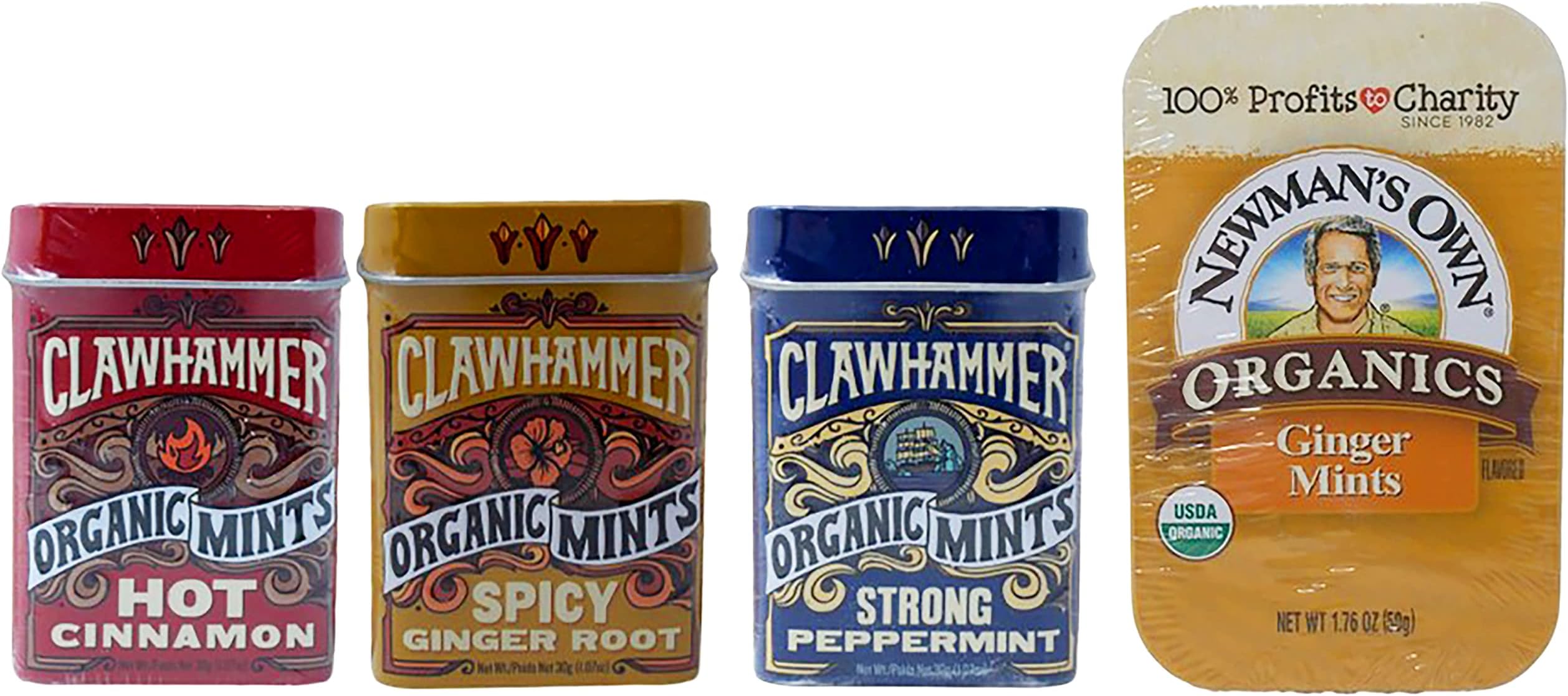 Amazon.com : Organic Mints Candy Tin 4 Flavor Variety Bundle, (1) each ...