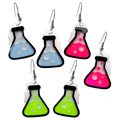 Amazon.com: Neon Science Chemistry Beaker Flask Dangle Earrings ...