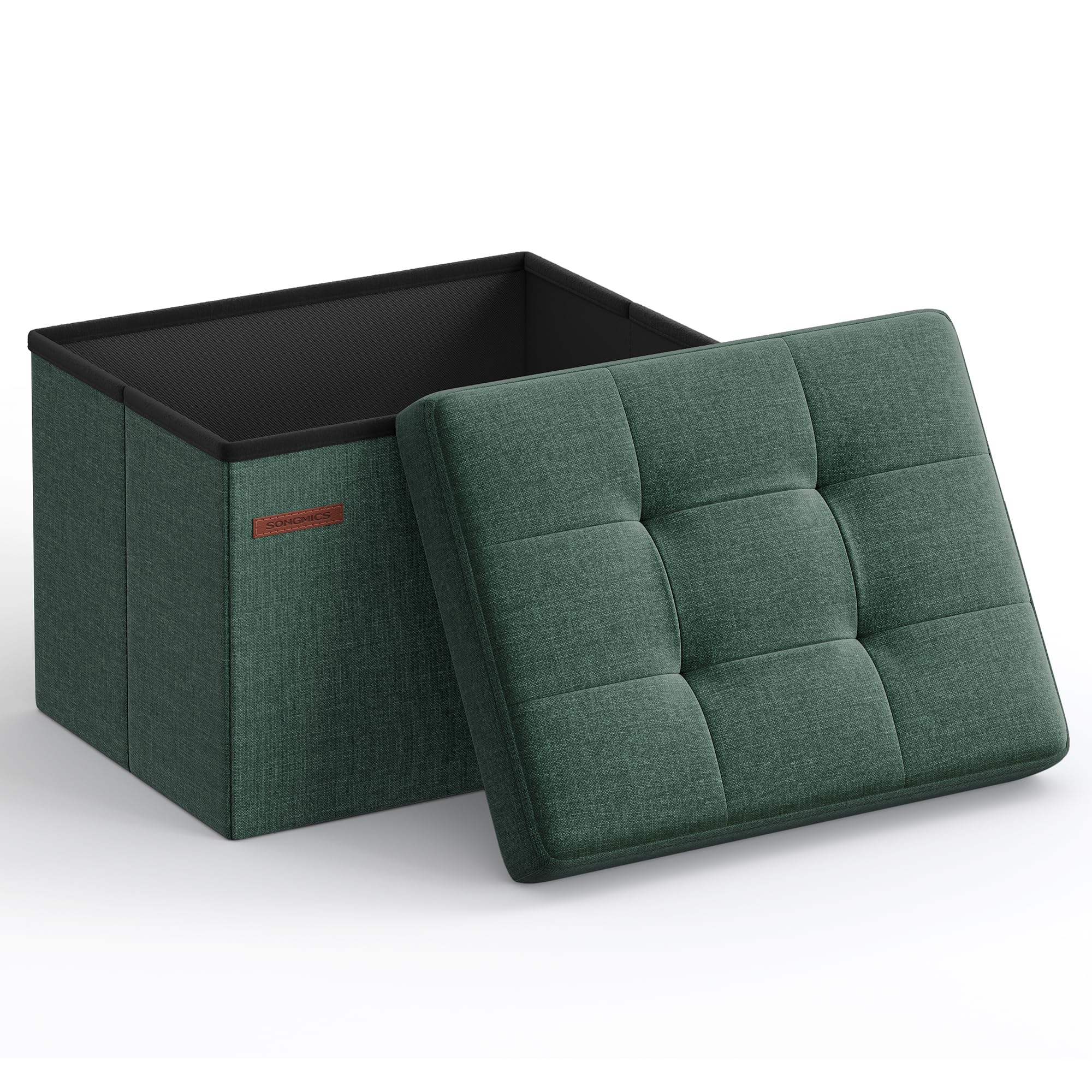 Amazon.com: SONGMICS Small Folding Storage Ottoman, Foot Rest Stool, 12 ...