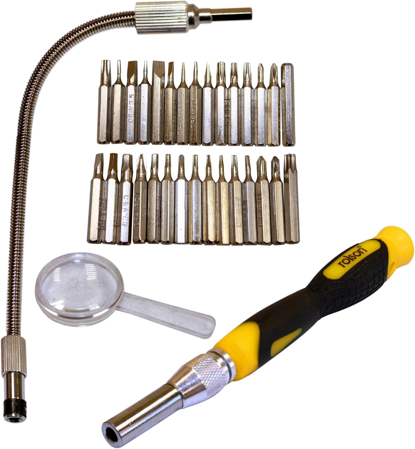 Rolson 28296 Precision Screwdriver and Bit Set (33 Pieces) : Amazon.co ...