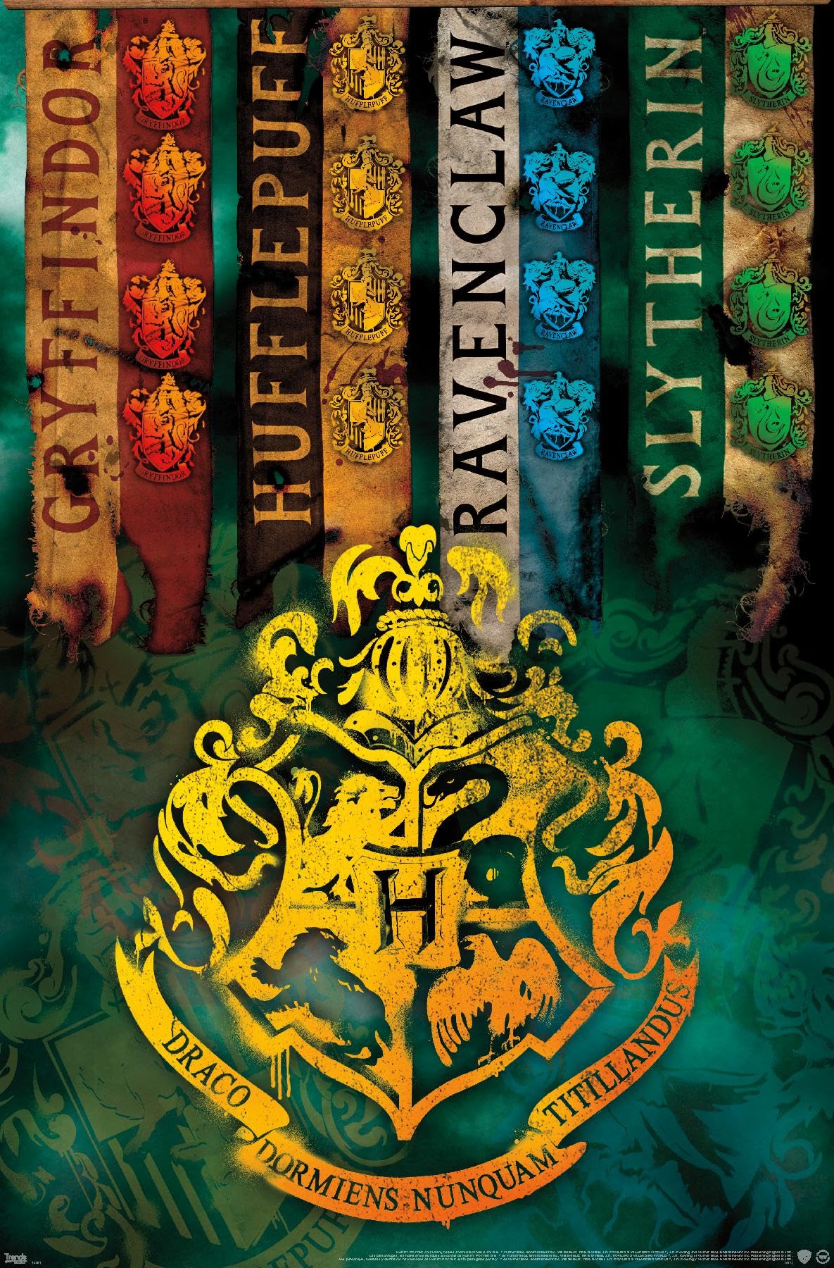 Trends Internationalthe Wizarding World Harry Potter House Crests Wall ...
