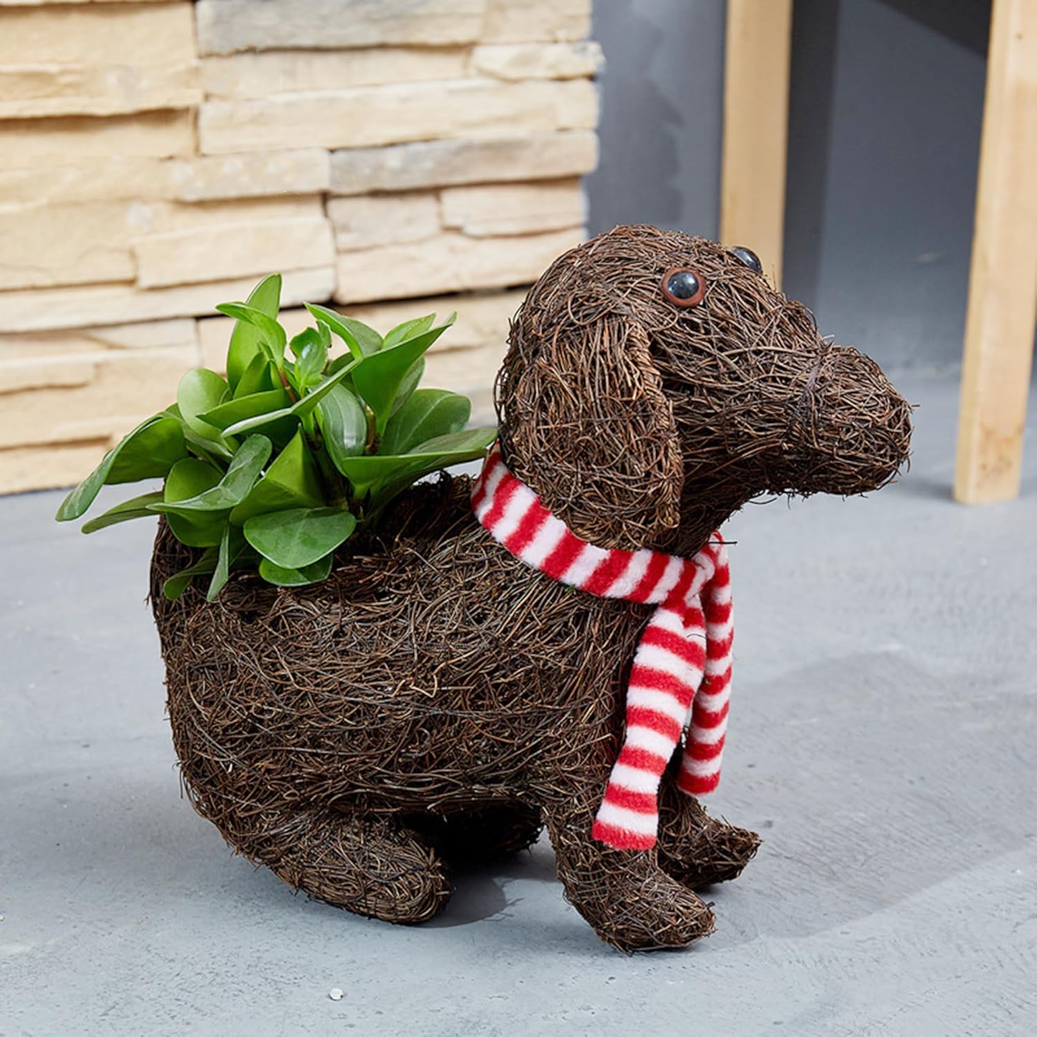 Amazon.com: GOIYRCS Rattan Flower Pot, Resin Animal Planter, Decorative ...