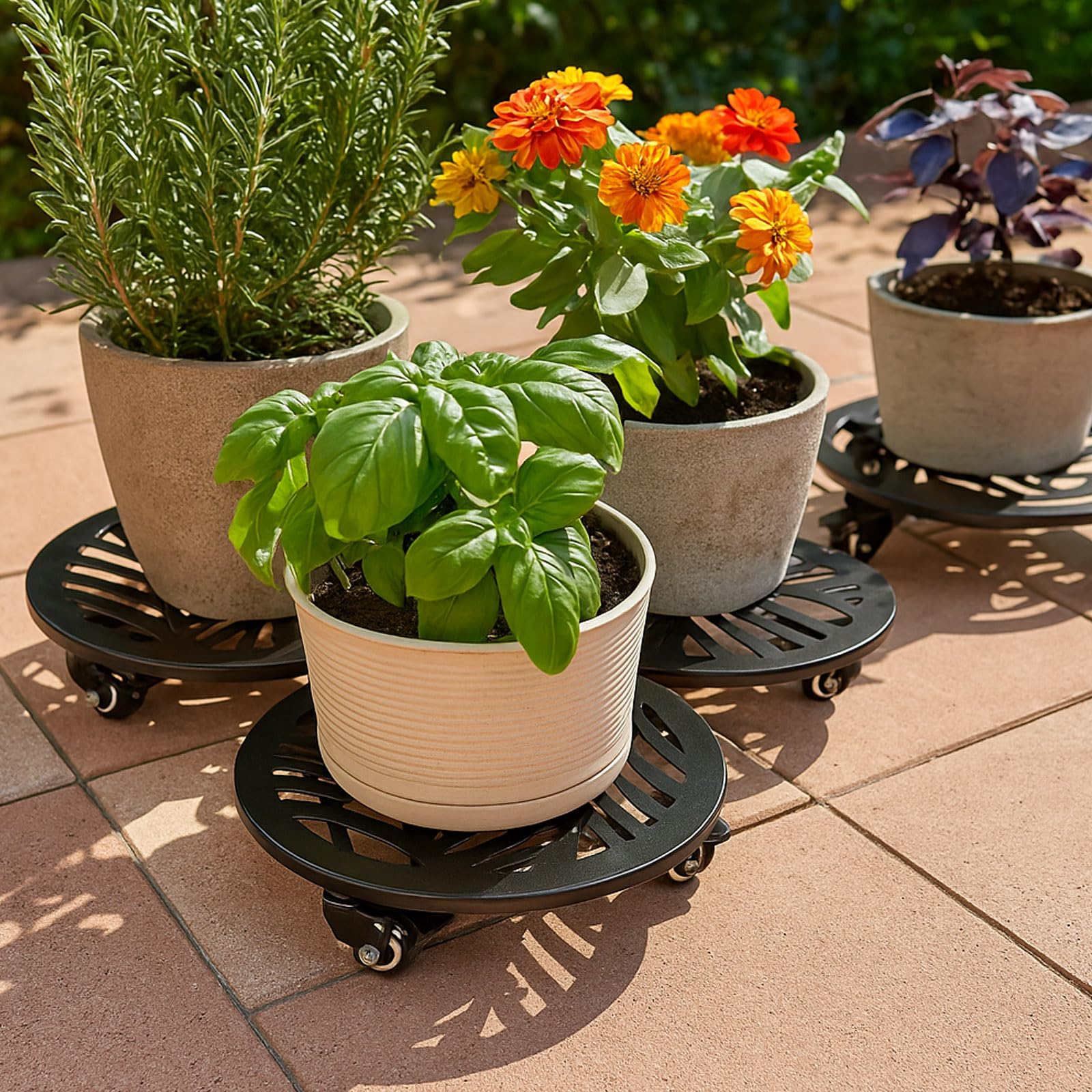 Large Wrought Iron Planters With Wheels