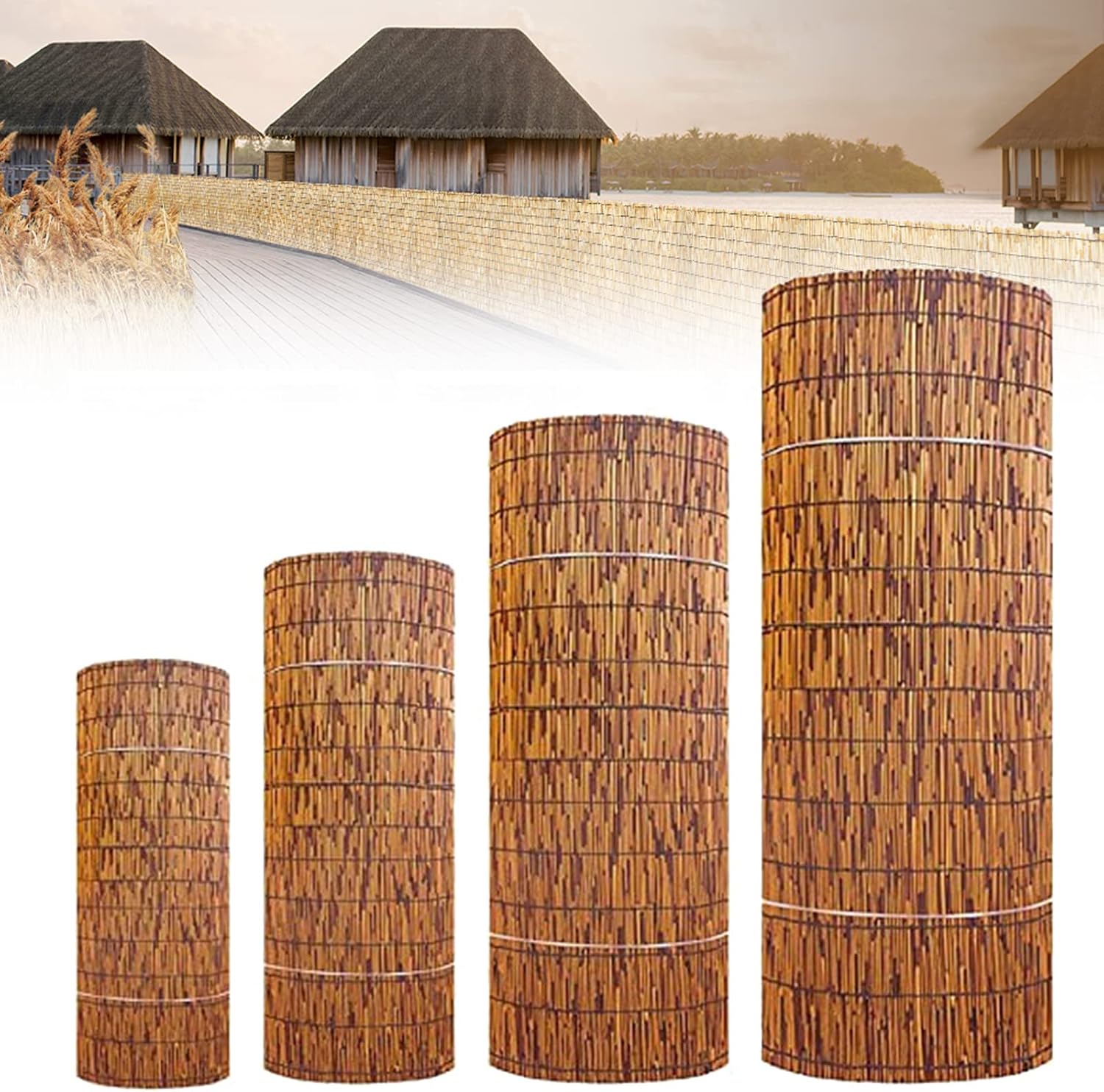 Bamboo Fence Bamboo Screen Natural Reed Fencing Screen, Reed Fence ...