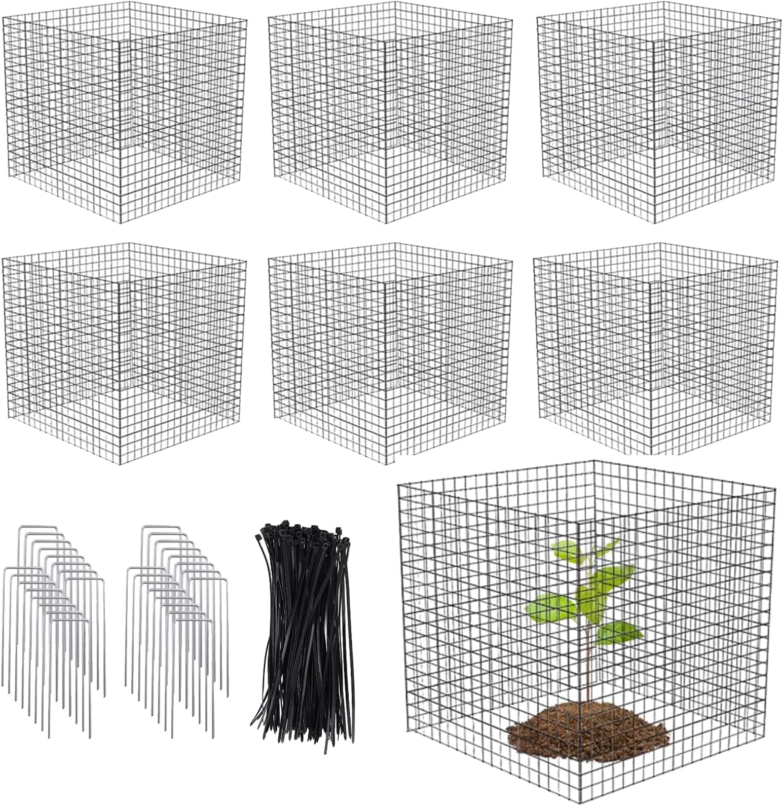 Amazon.com : 5 Pack Plant Protector from Animals, 13x12 inch Wire Plant ...