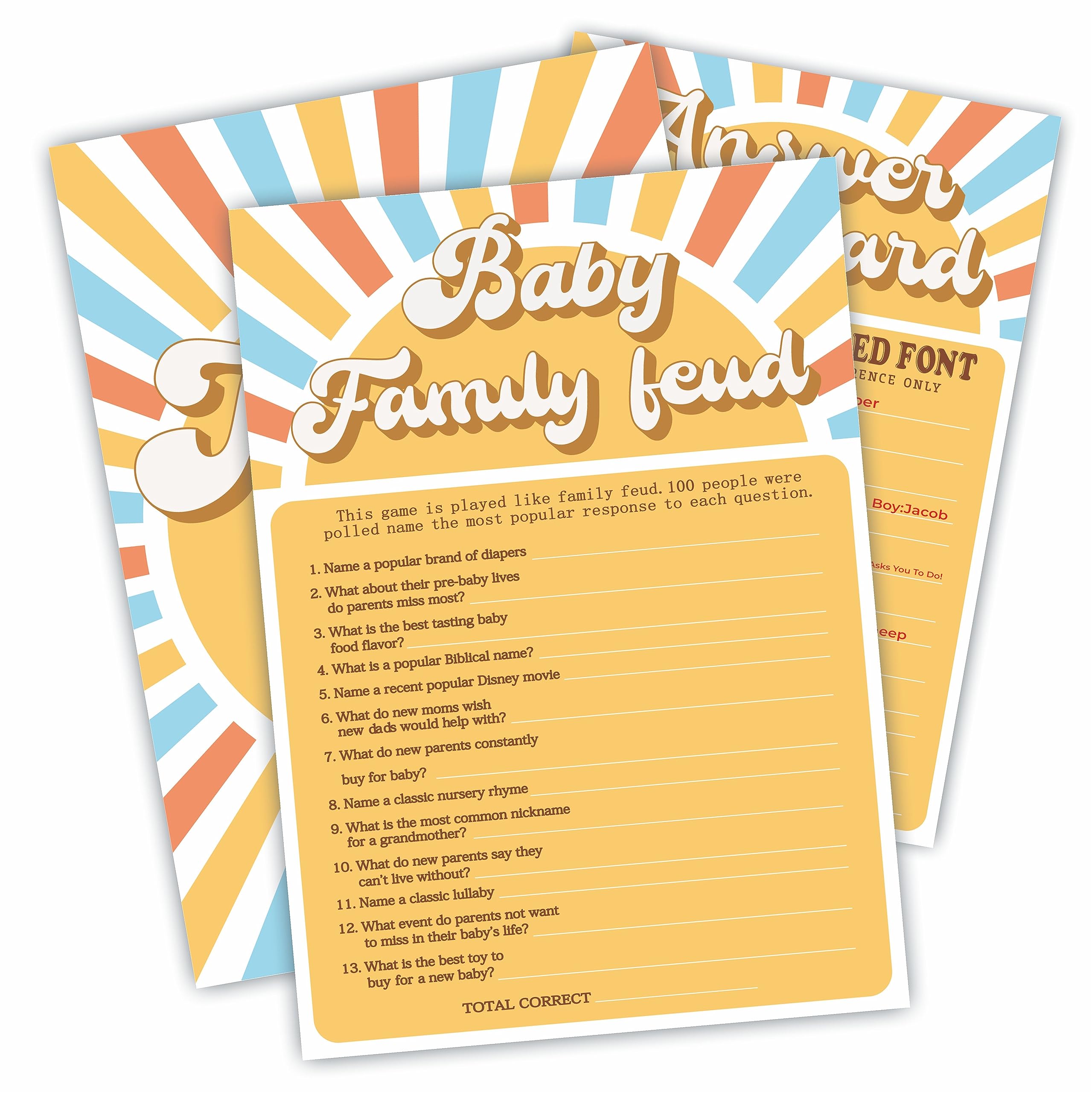 Family Feud Baby Shower Printables Baby Shower Family Feud Game For