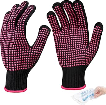 Amazon.com: Oligei 4 Pcs Heat Resistant Gloves with Silicone Bumps ...