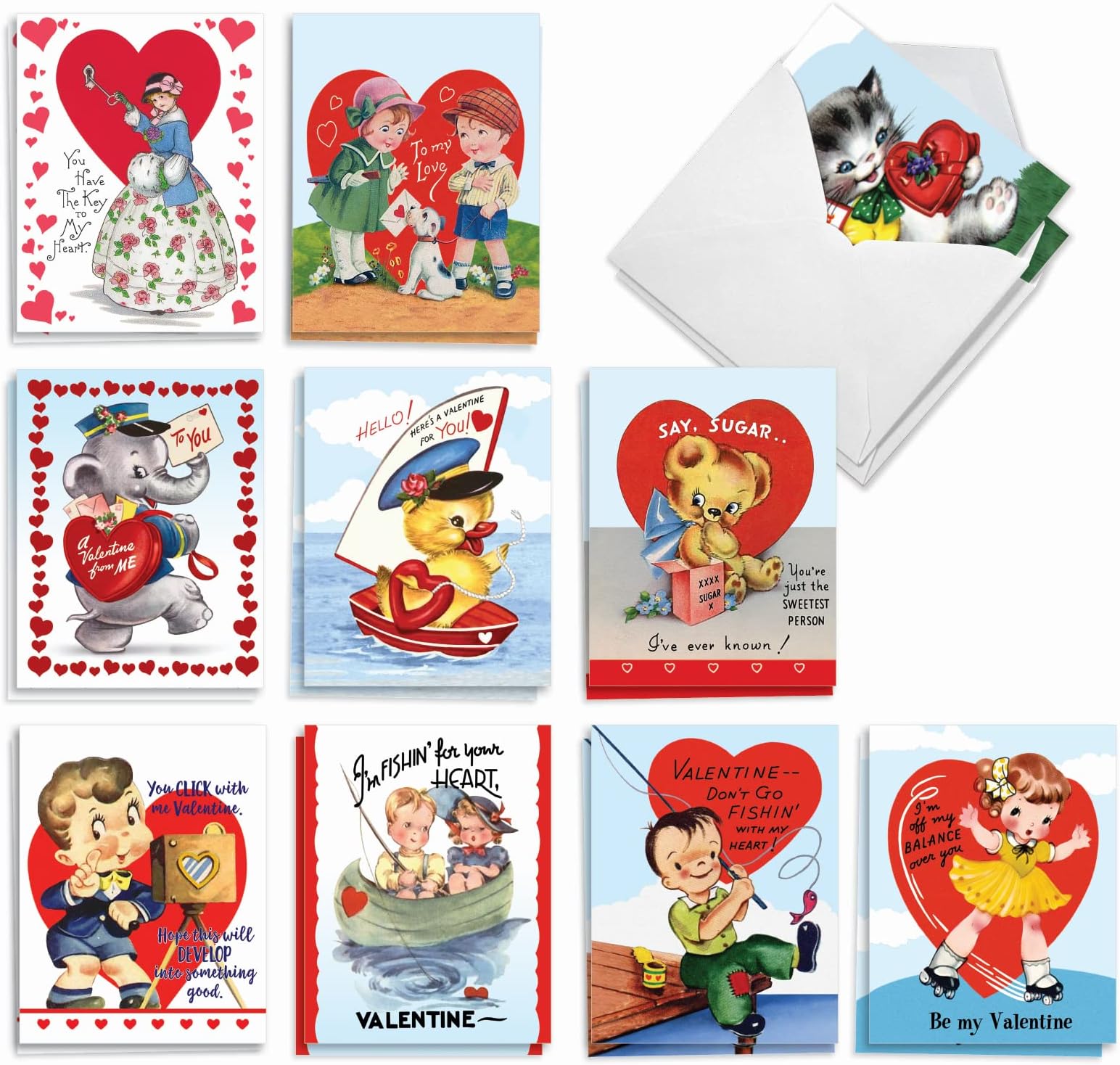 Amazon.com : Silly Goose Gifts Vintage Puppy Animal Themed Valentines ...