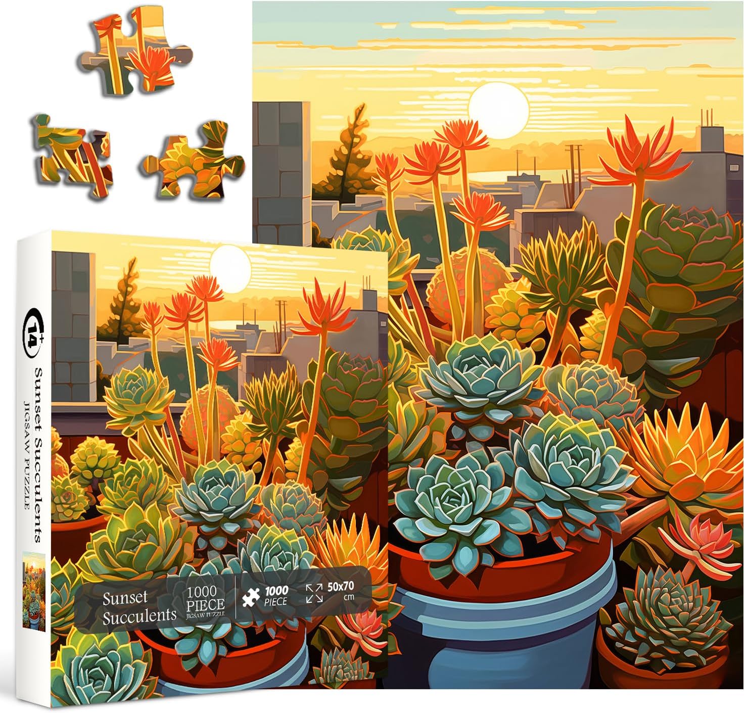 Amazon.com: Succulents Plant Puzzles for Adults 1000 Pieces, Cactus ...