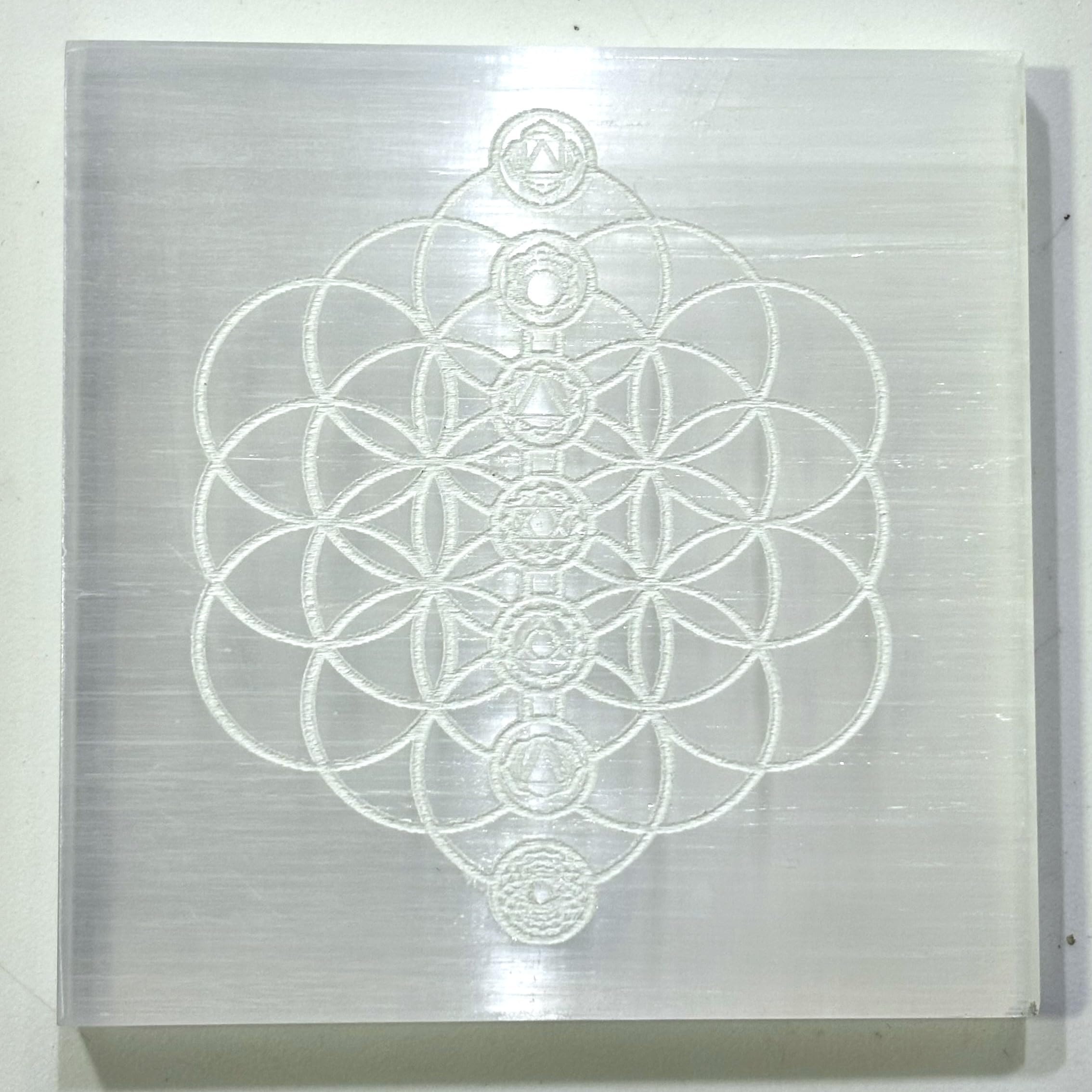 Zuby Crystals Fantasy Selenite Charging Plate Engraved Shri Yantra ...