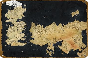 Amazon.com: Westeros Map Poster Movies & TV series Vintage Tin Metal ...