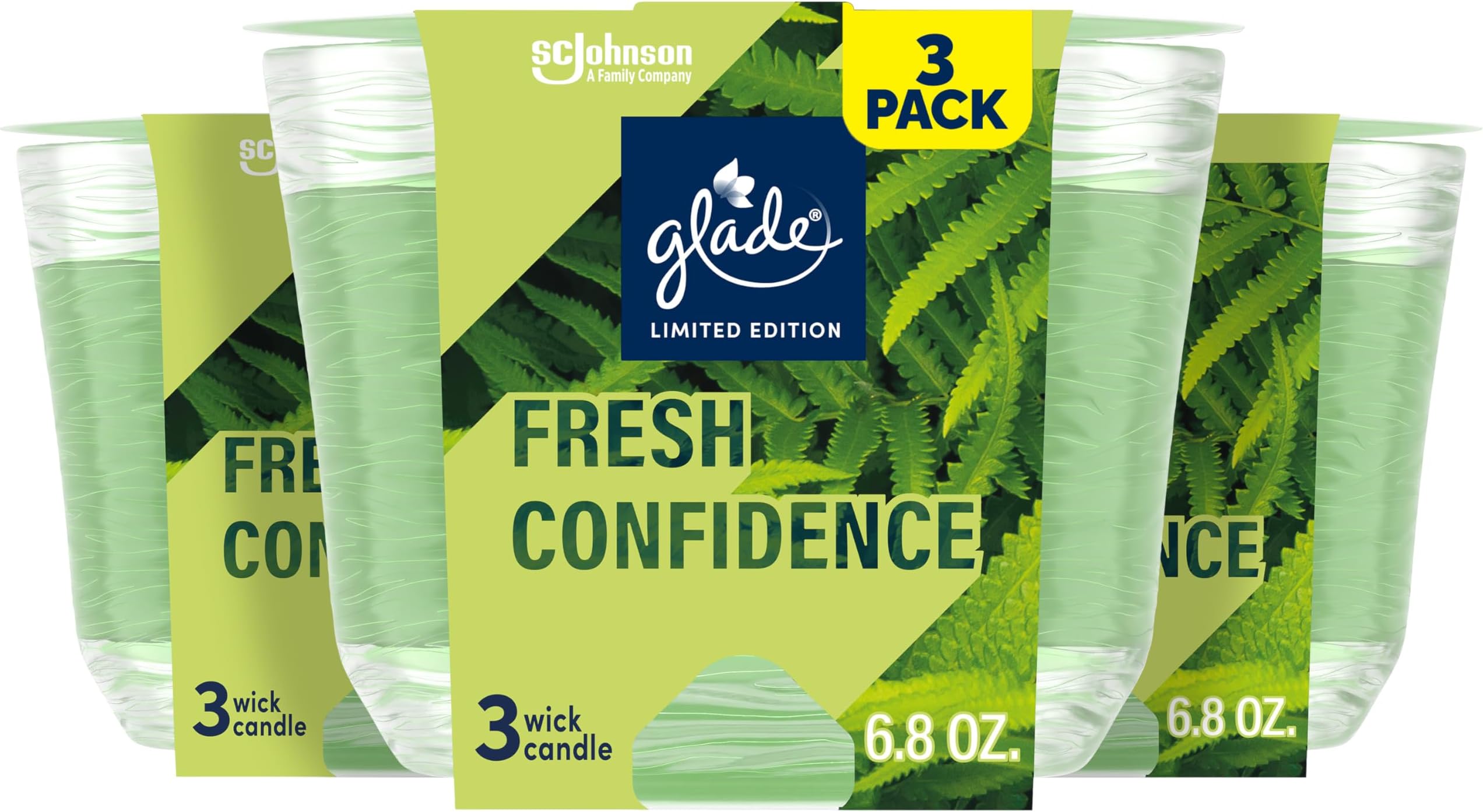 Amazon.com: Glade 3-Wick Scented Candle Jar, Fresh Confidence, Air ...