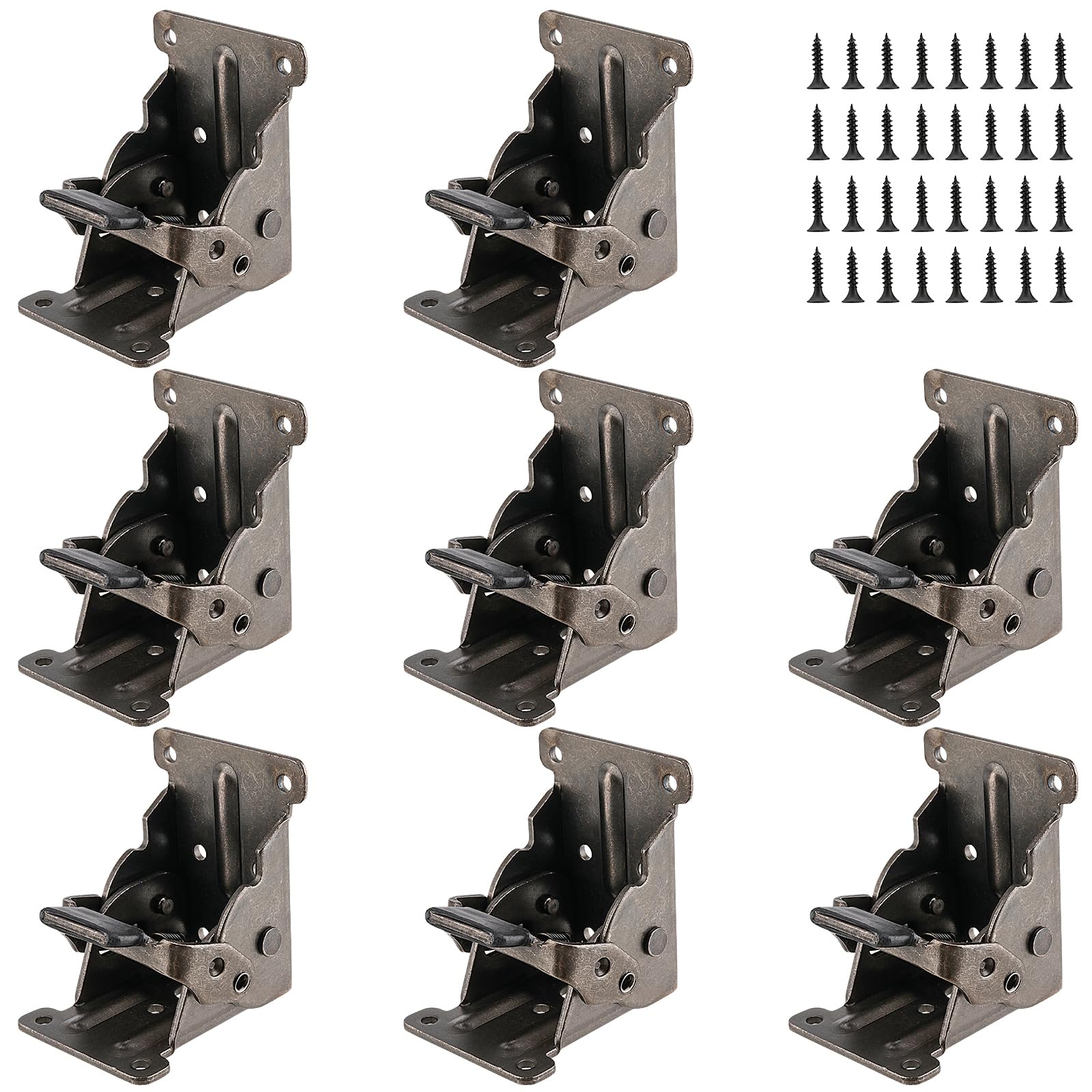 MOUYAT 8 Pack 68 x 63 x 50mm Foldable Support Bracket, 0-90 Degree ...