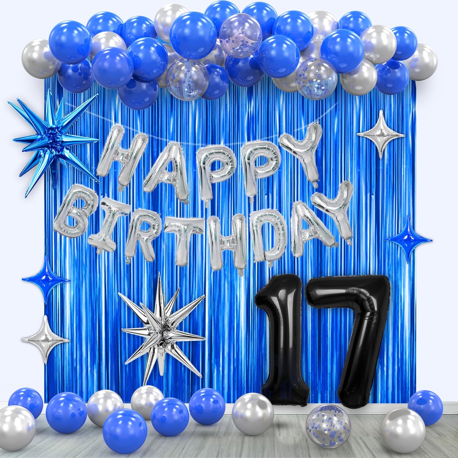 Amazon.com: 17th Birthday Party Decorations for Boys Men, Navy Blue ...