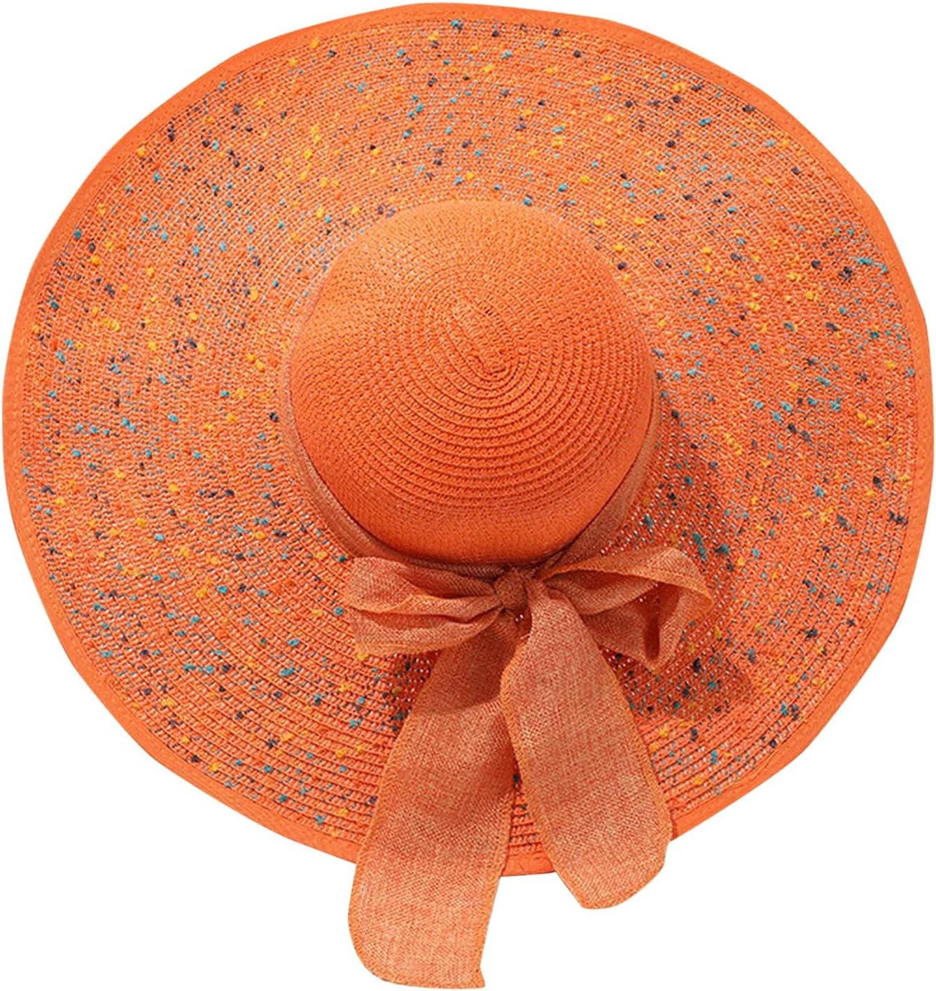 Wide Brim Hats for Women Bow Folable Floppy Hat Sun Protection Straw ...